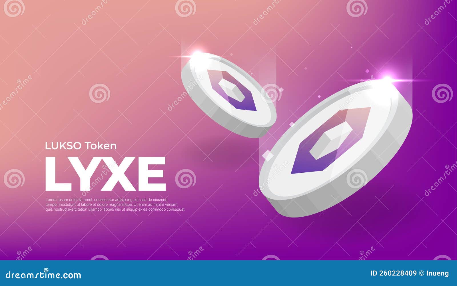 LUKSO Token LYXE Coin Cryptocurrency Concept Banner Background Stock ...