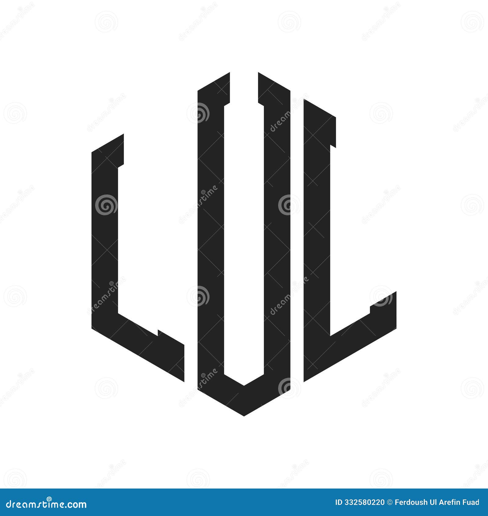 LUL Logo Design. Initial Letter LUL Monogram Logo Using Hexagon Shape ...
