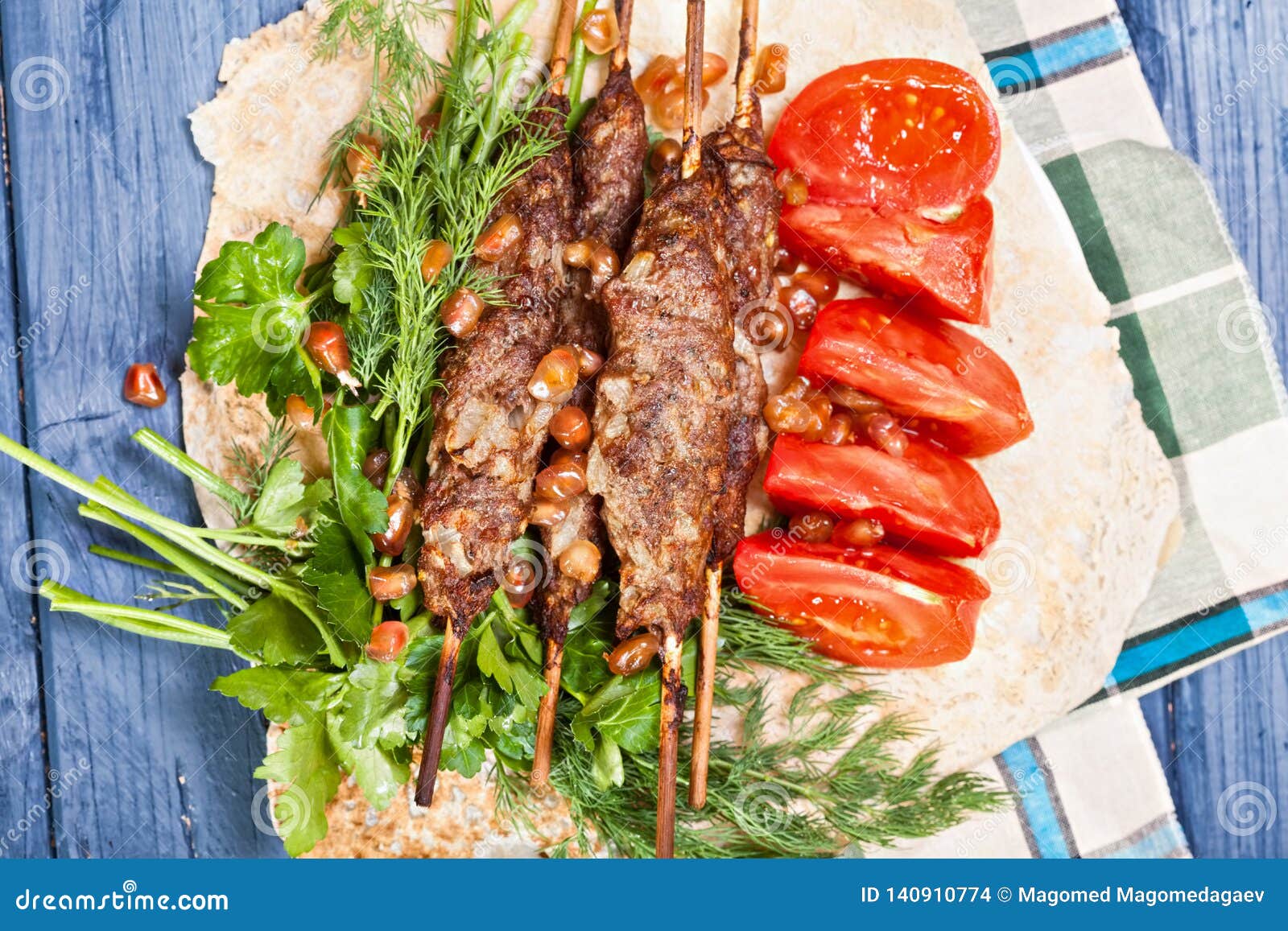 Lule kebab above view stock photo. Image of dill, mince - 140910774