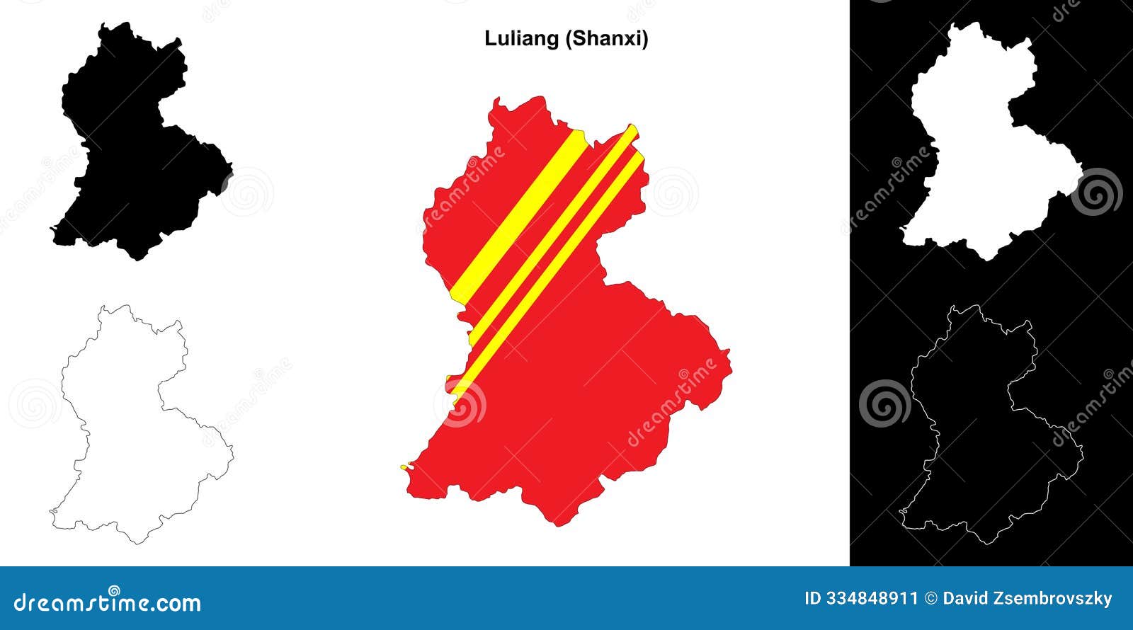 Luliang outline map stock illustration. Illustration of detailed ...