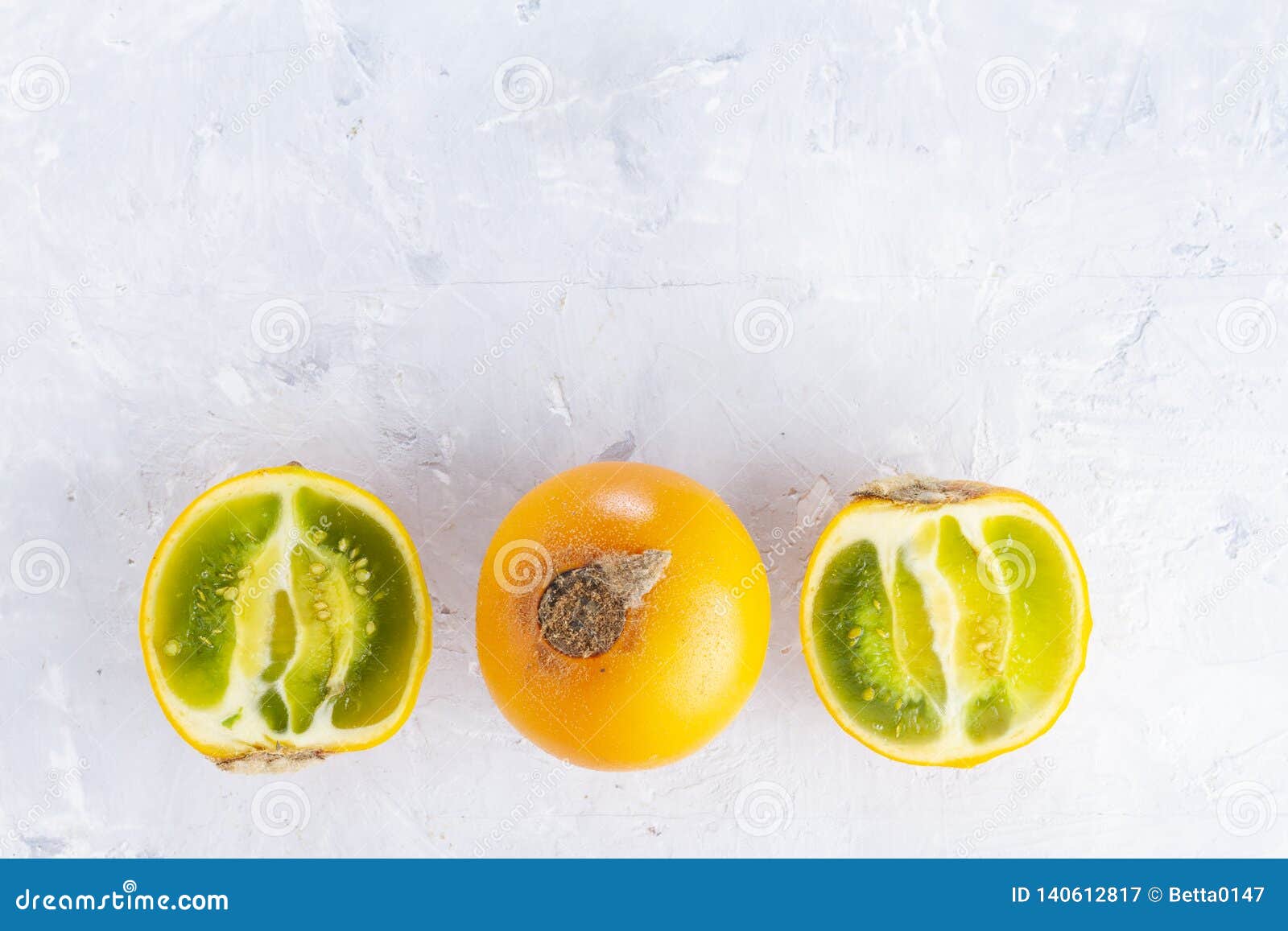 . Lulo Fruit on White Background (Solanum Quitoense Stock Image - Image ...