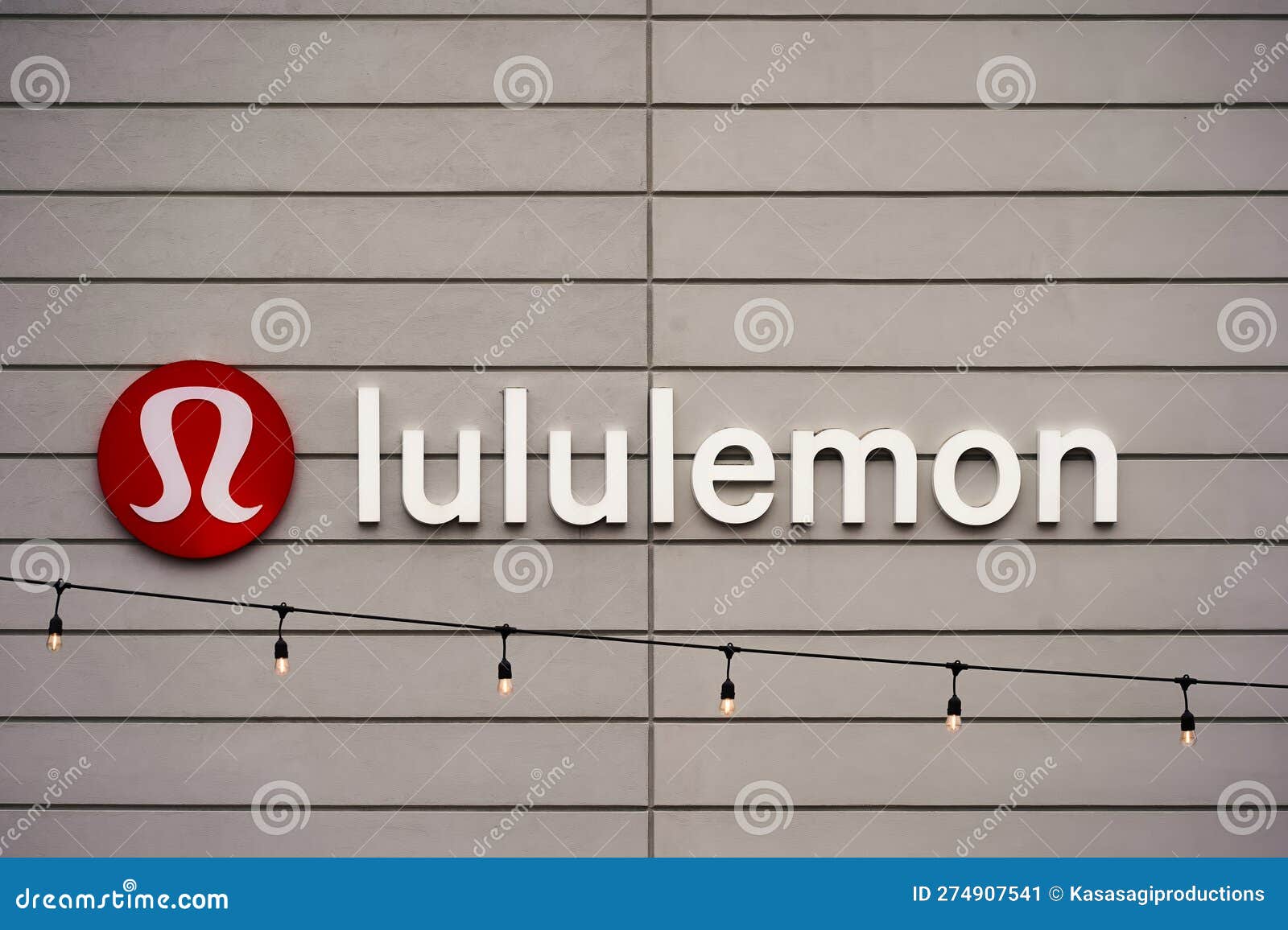 Lululemon Store Corporate Logo with String Lights Editorial Photo ...