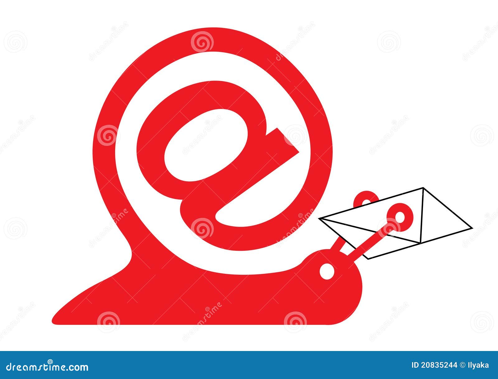 Lumaca Come Icona Del Email Illustrazione Vettoriale - Illustrazione di ...