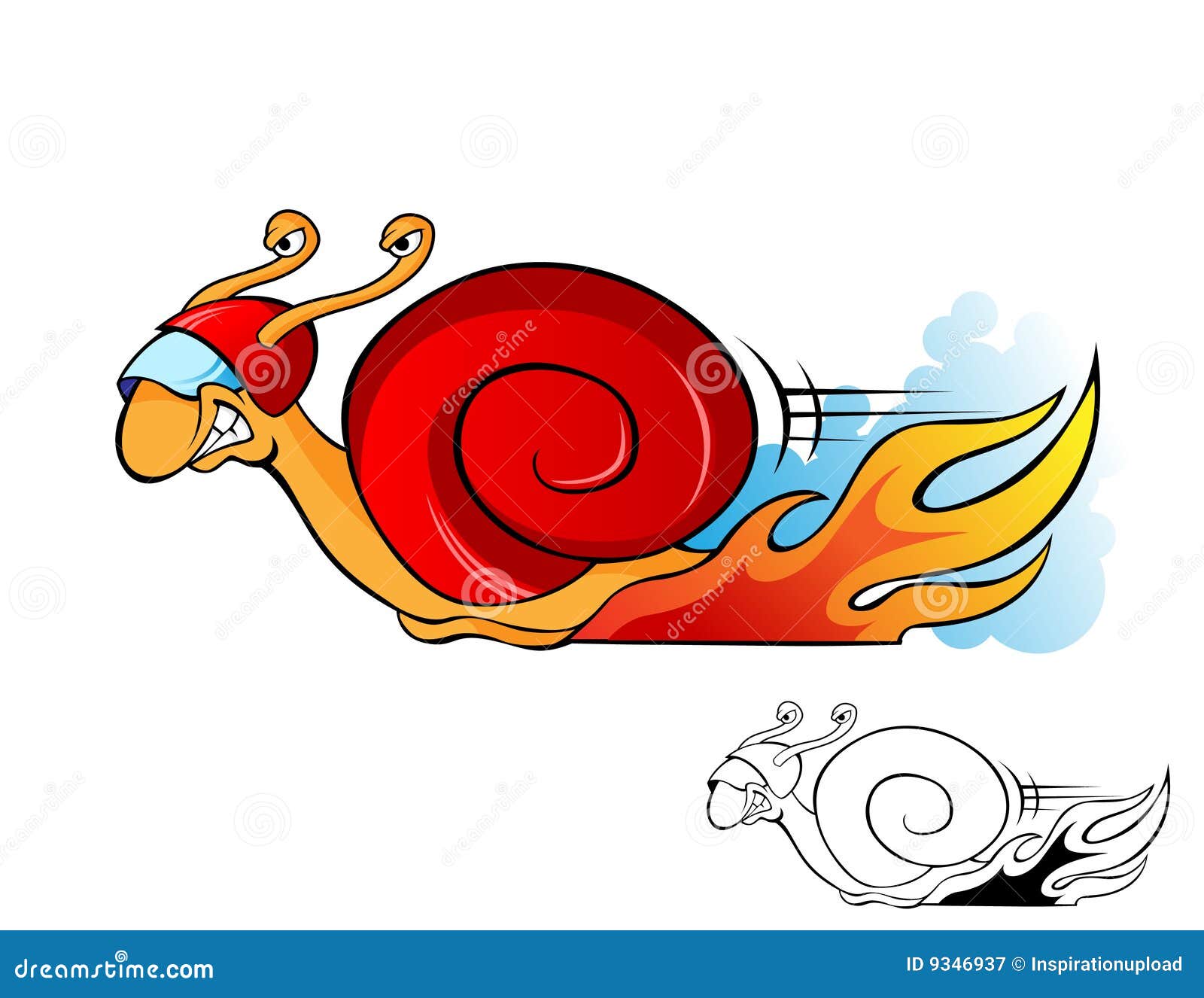 Lumaca corrente illustrazione vettoriale. Illustrazione di carattere - 9346937