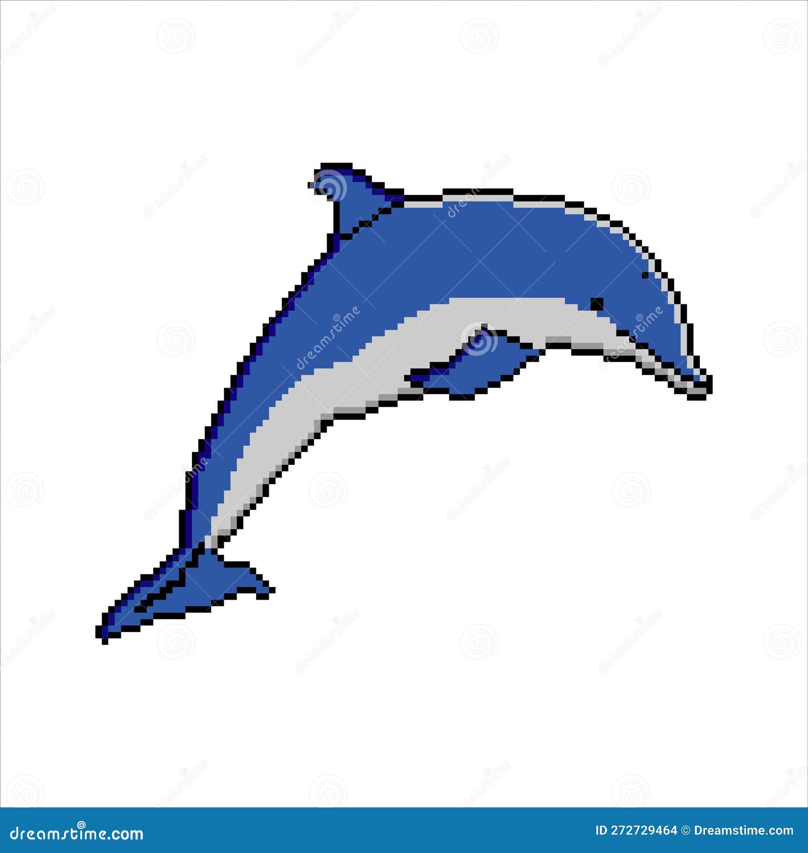 Dolphin jump in pixel art. stock vector. Illustration of circle - 272729464