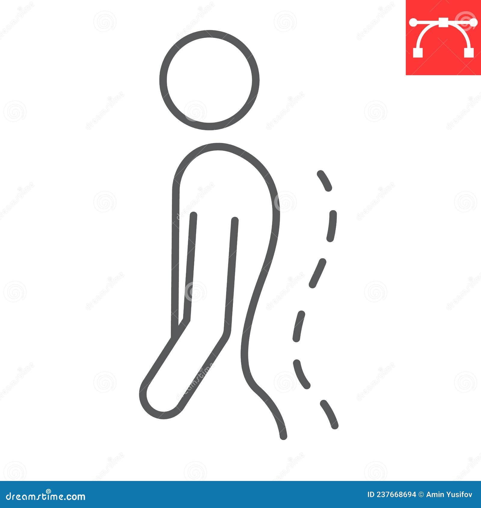 Lumbar Lordosis Rgb Color Icon Vector Illustration