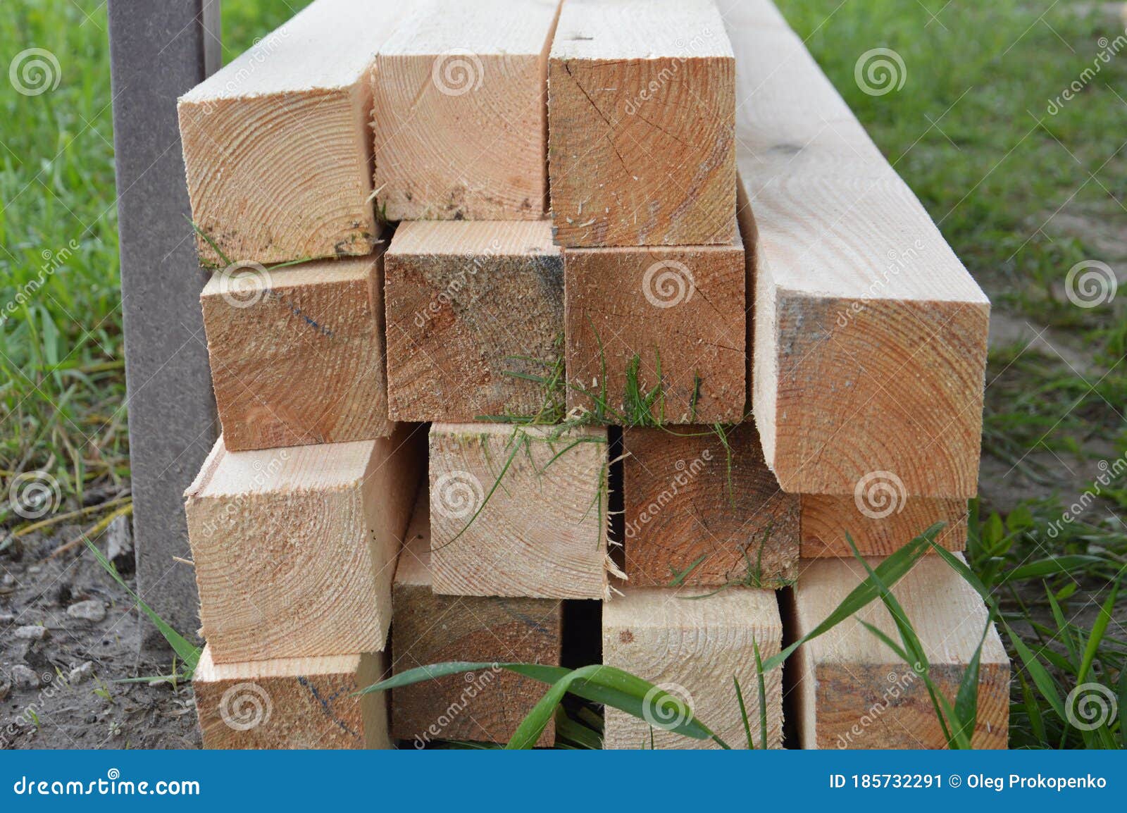 Lumber Boards and Pine Bars for Construction Stock Image - Image of ...