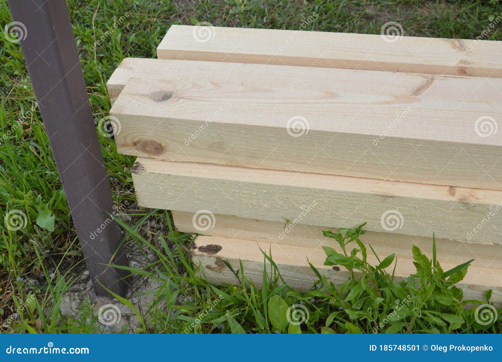 Lumber Boards and Pine Bars for Construction Stock Image - Image of ...