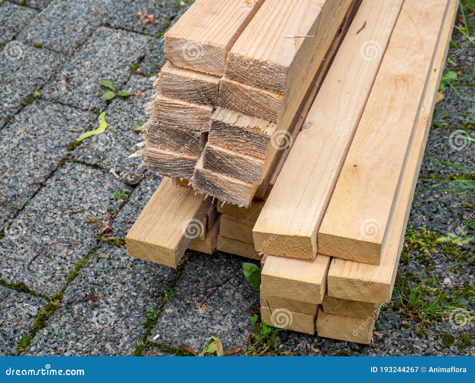 Lumber on a Construction Site Wooden Beams Stock Image - Image of park ...