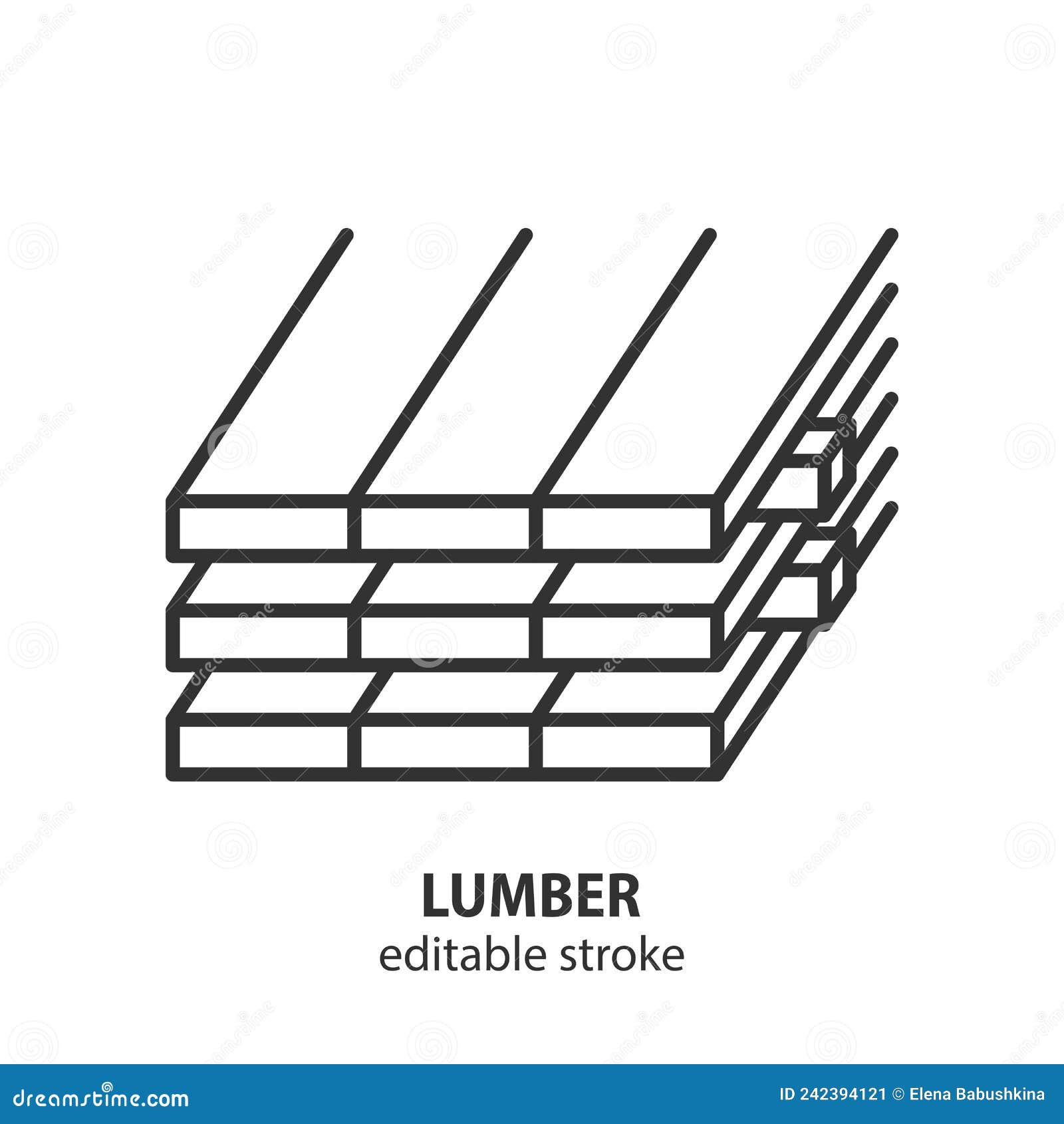 Lumber Line Icon. Plank Stack Vector Symbol Stock Vector - Illustration ...