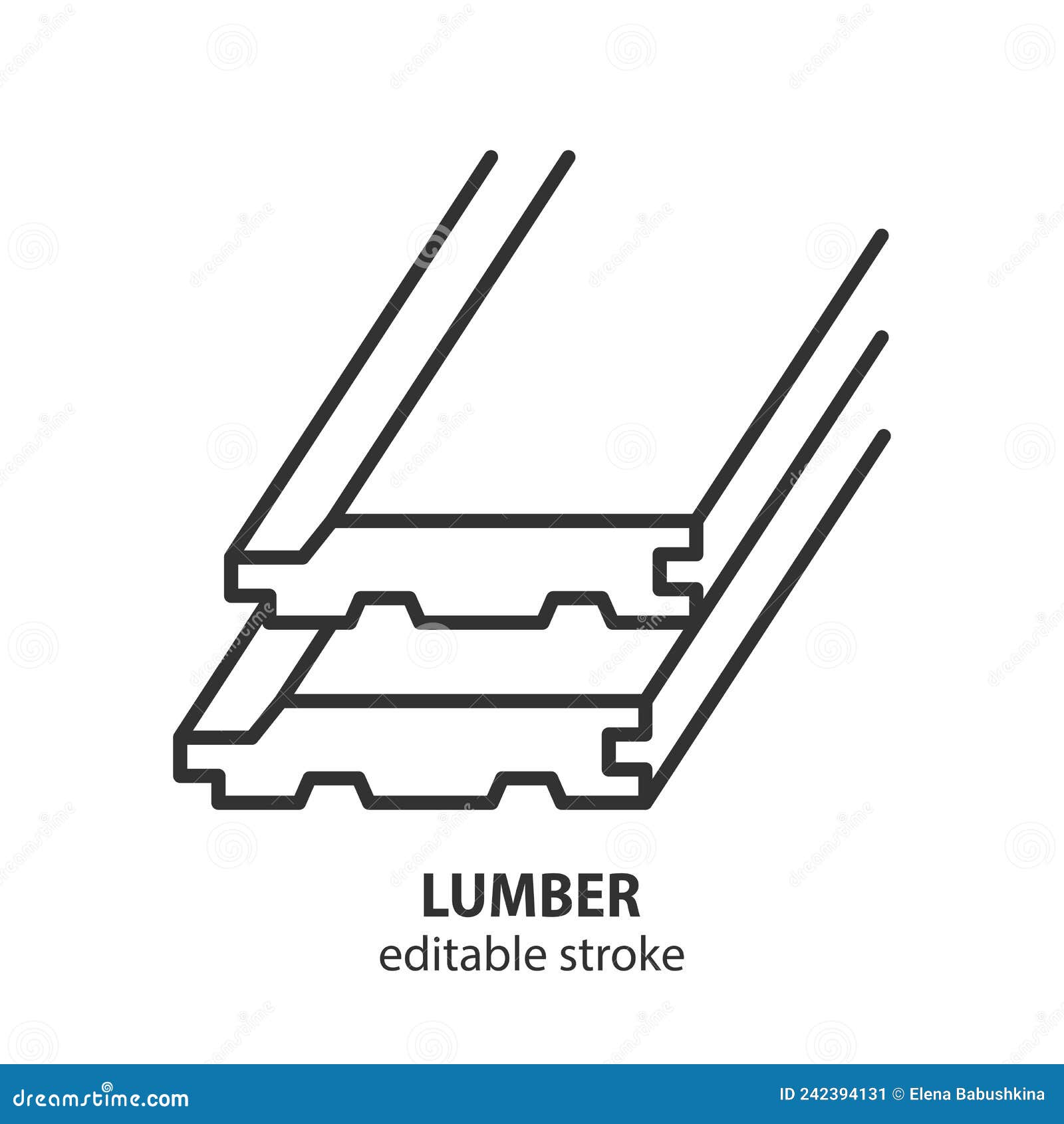 Lumber Line Icon Set. Wooden Timber Vector Symbol Stock Vector ...