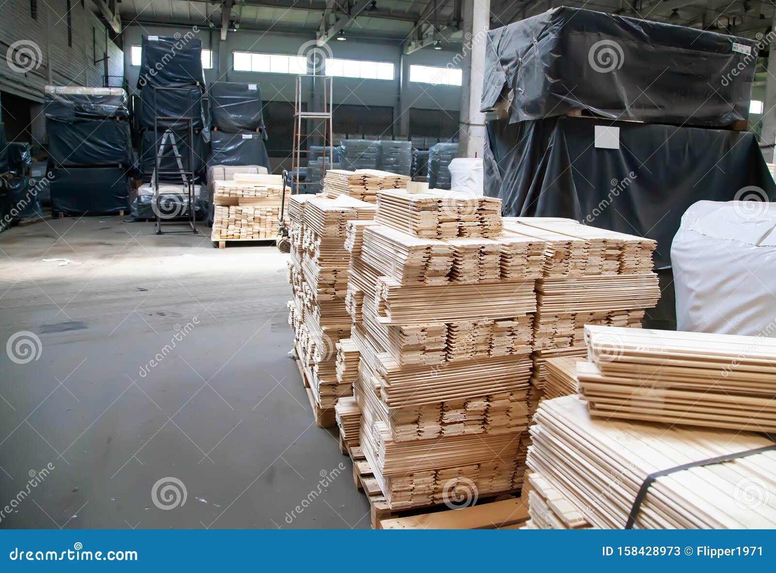 Storage of Boards in a Warehouse Stock Image - Image of harvesting ...