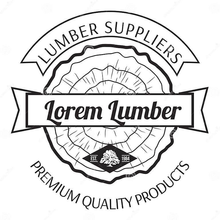 Lumber Shop Label Design Elements Vector Stock Vector - Illustration of ...