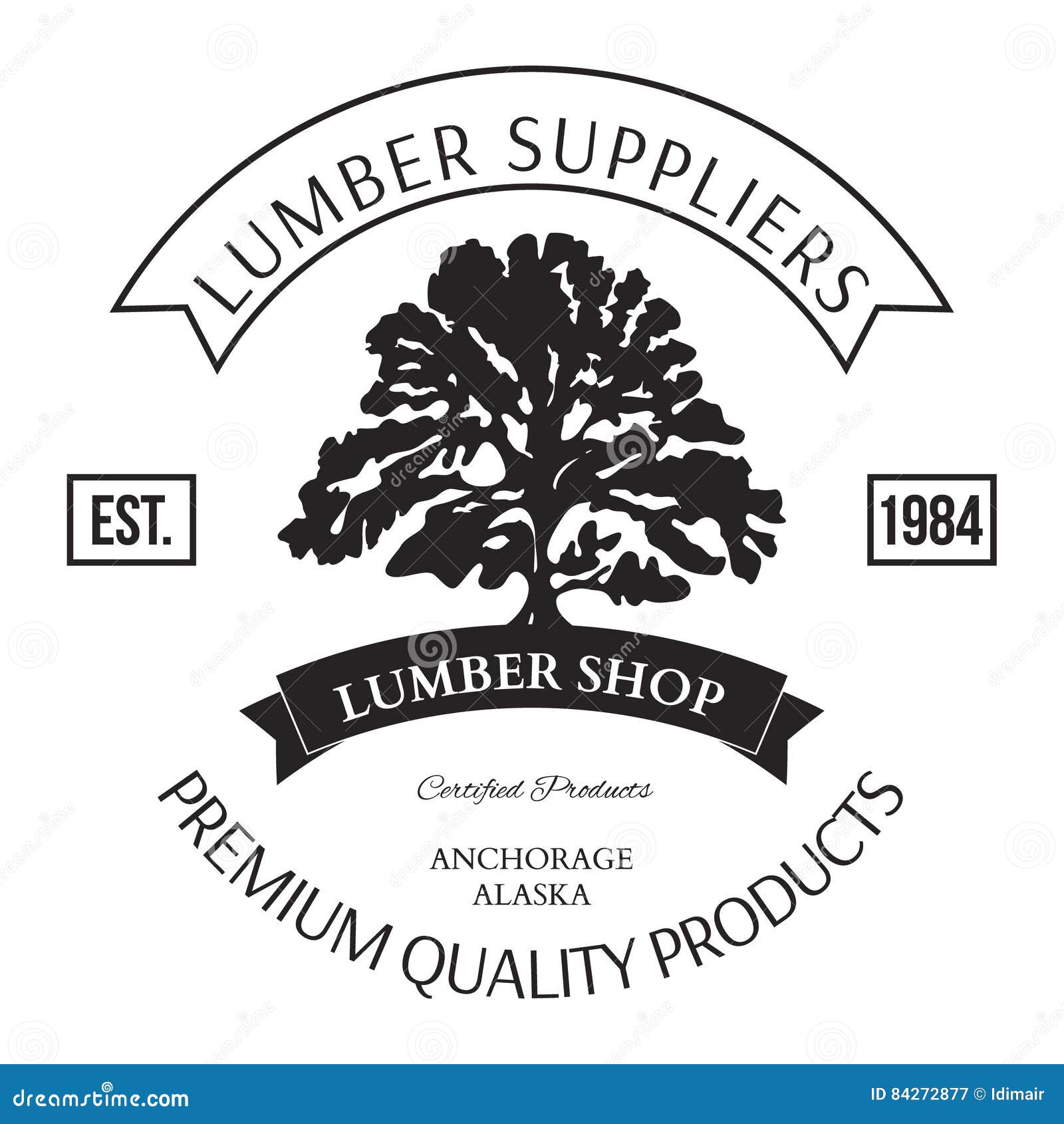 Lumber Shop Label Design Elements Vector Stock Vector - Illustration of ...