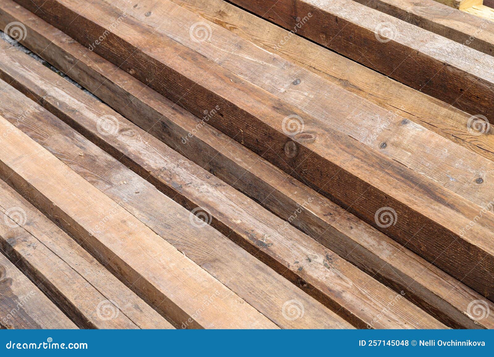 Lumber, Solid Wooden Construction Beam Close-up for Construction Stock ...