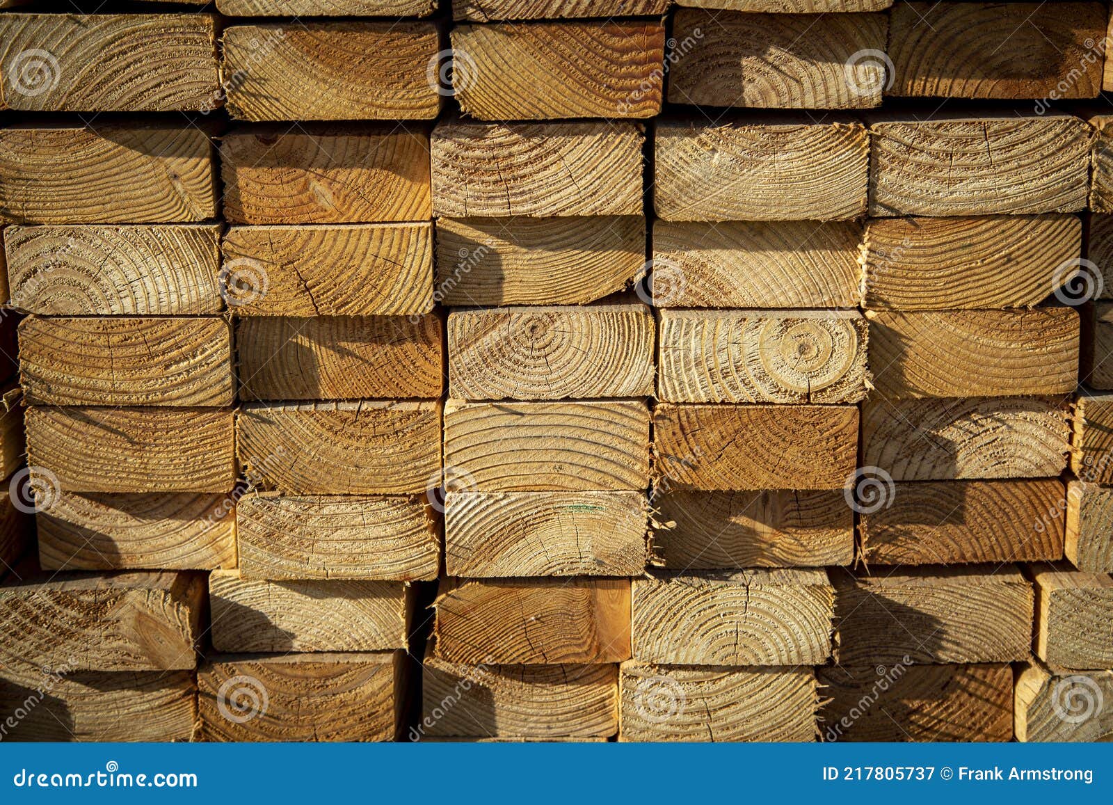 Lumber Stacked in a Bundle at a Construction Site Stock Image - Image ...