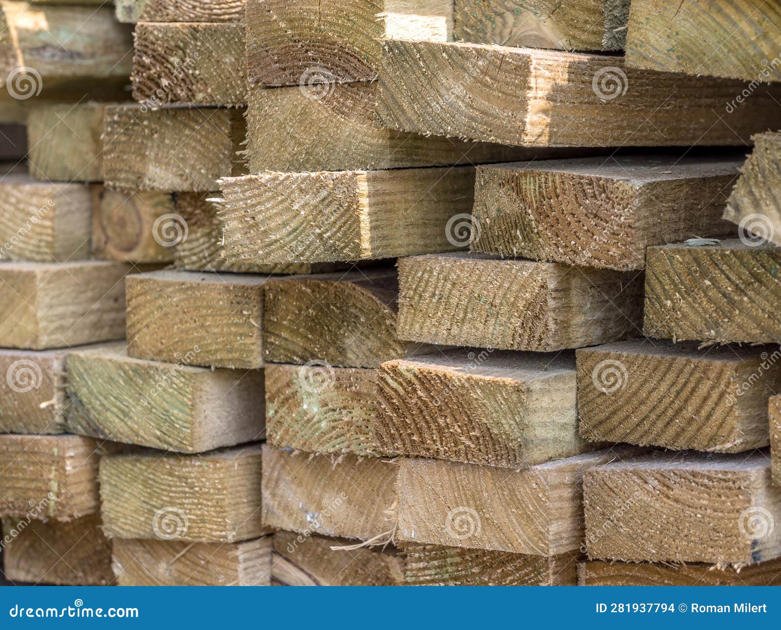 Lumber Stock Stacked Up in Layers Stock Photo - Image of sawmill ...