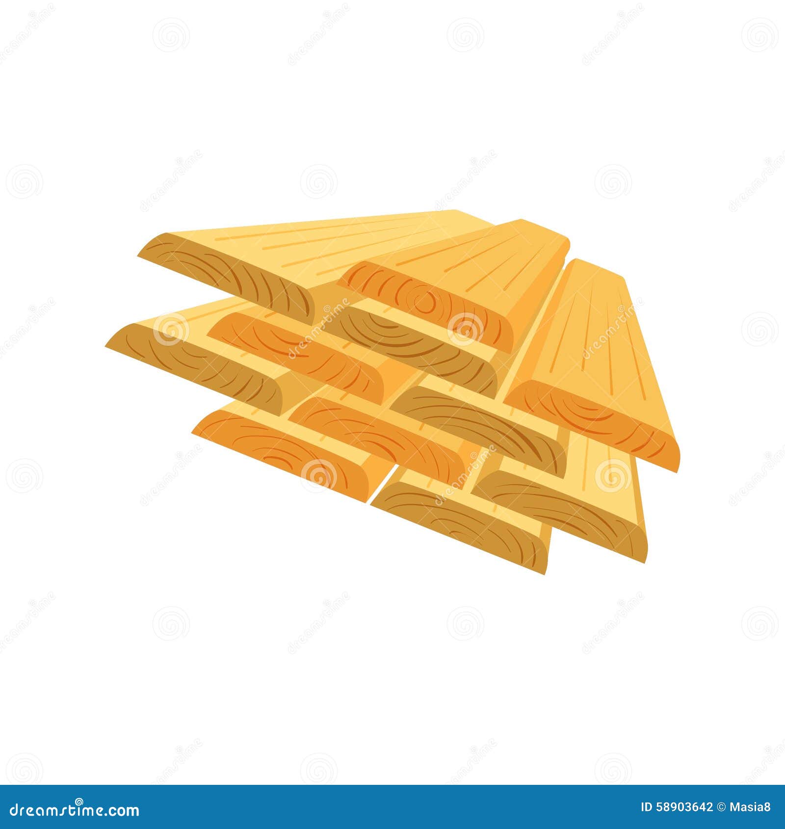Lumber (timber), Stack Of Wooden Planks (bars), Royalty-Free Cartoon ...