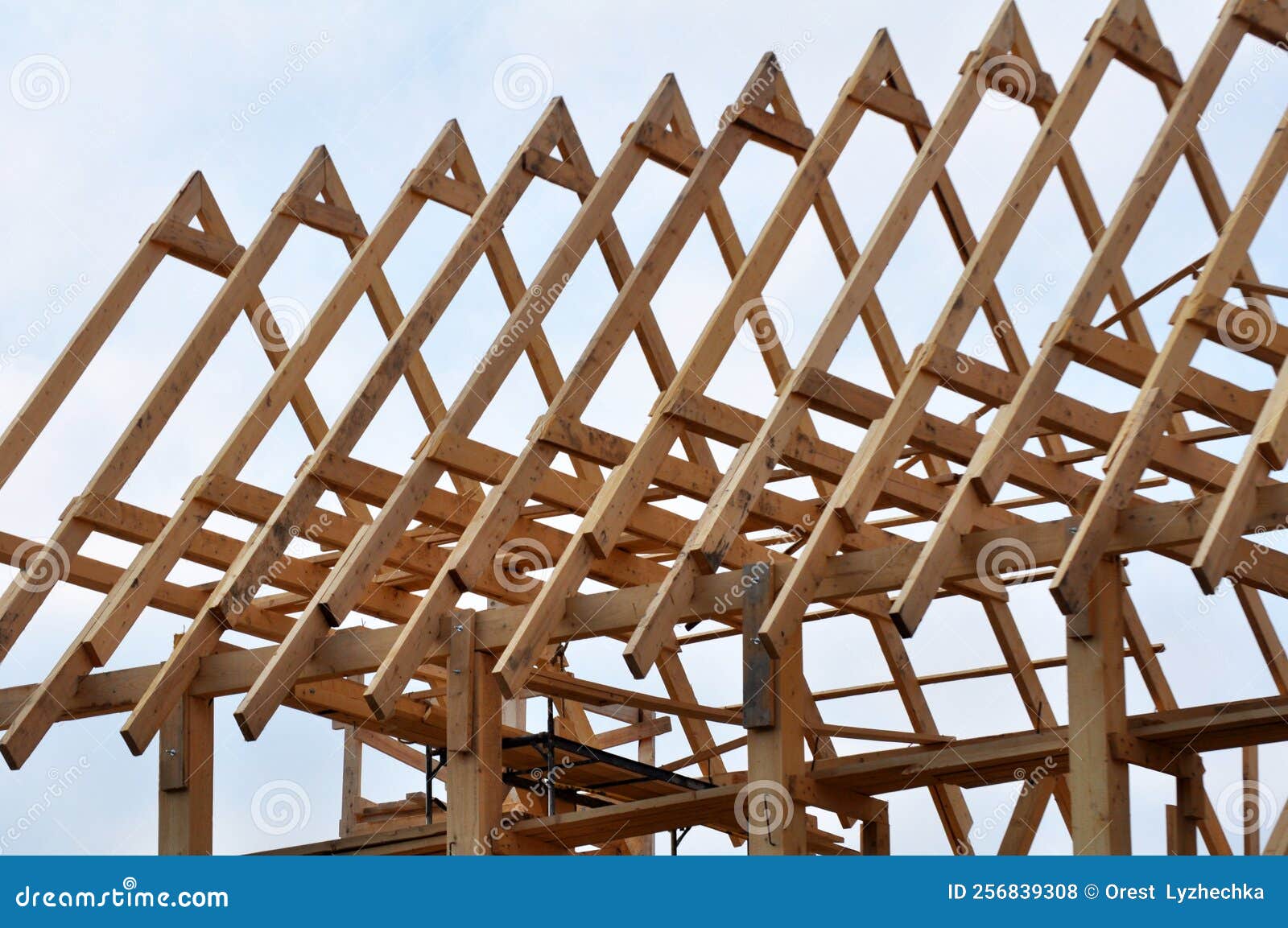 Lumber Used for the Construction or Reconstruction of Roofs Stock Photo ...