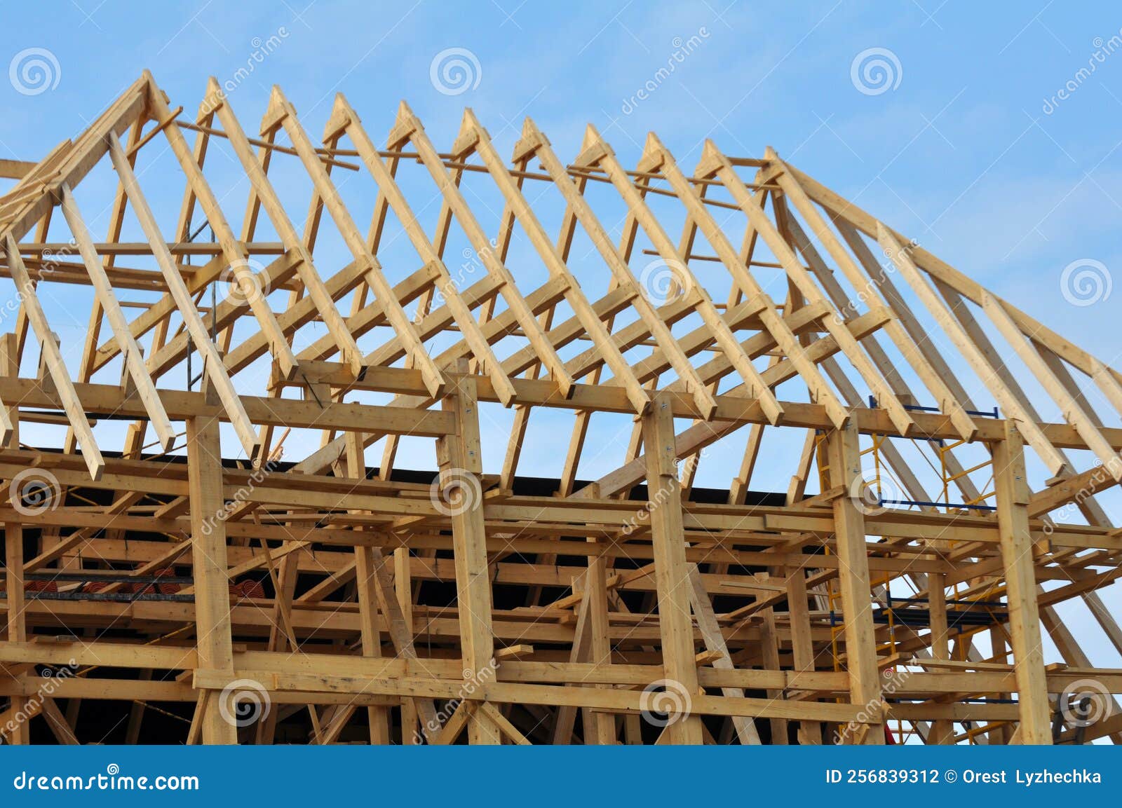 Lumber Used for the Construction or Reconstruction of Roofs Stock Photo ...