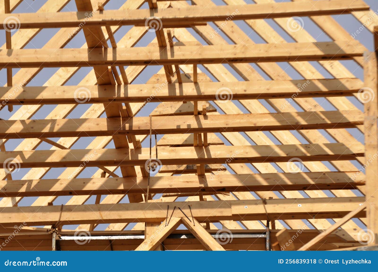 Lumber Used for the Construction or Reconstruction of Roofs Stock Photo ...