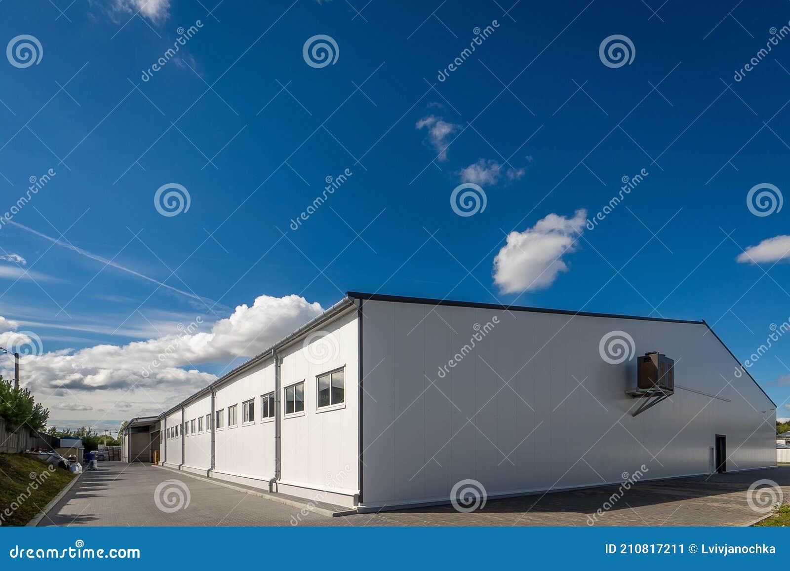Lumber and Warehouse Territory in Perspective View Stock Image - Image ...