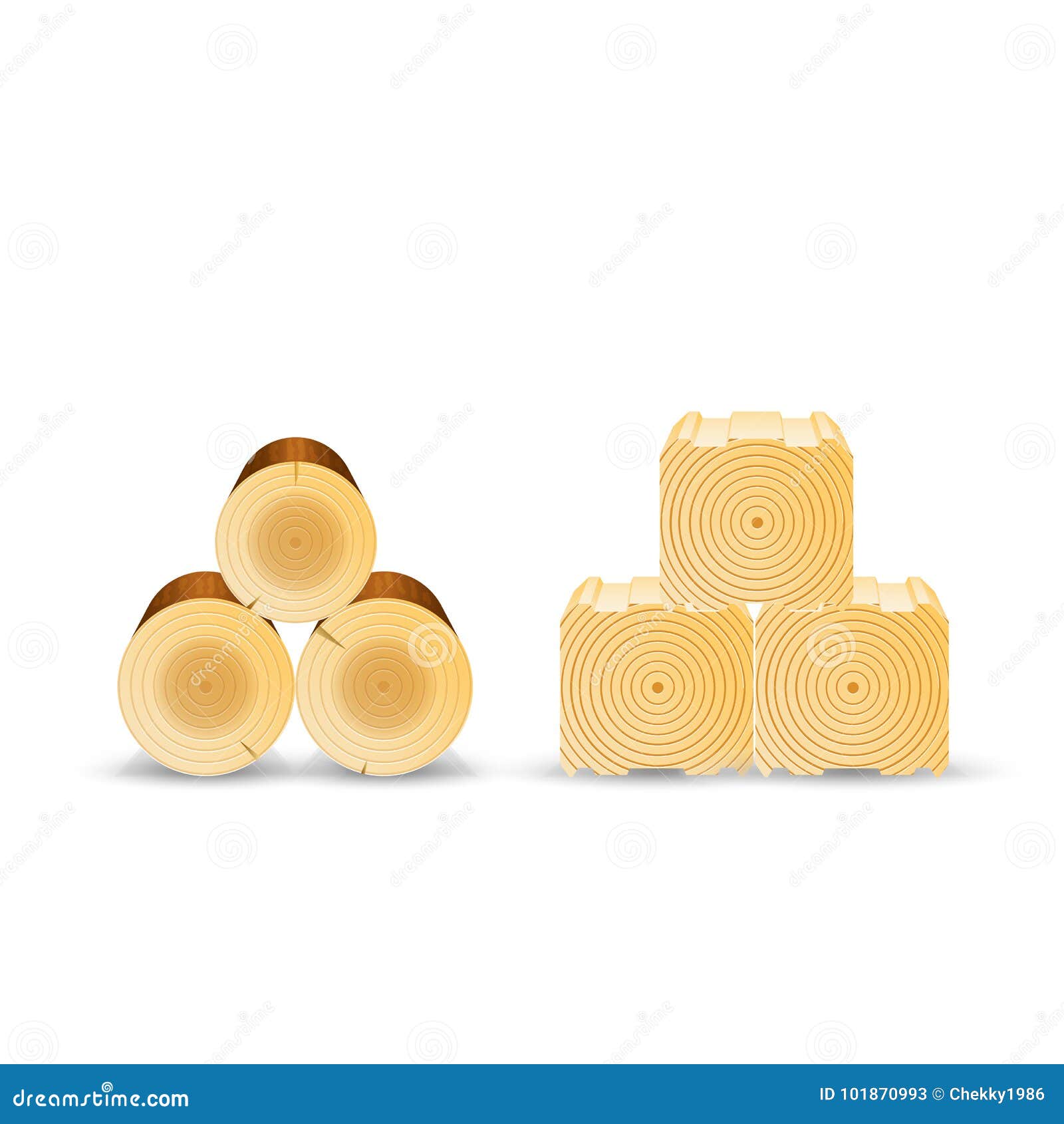 Lumber wooden beams stock vector. Illustration of lumber - 101870993