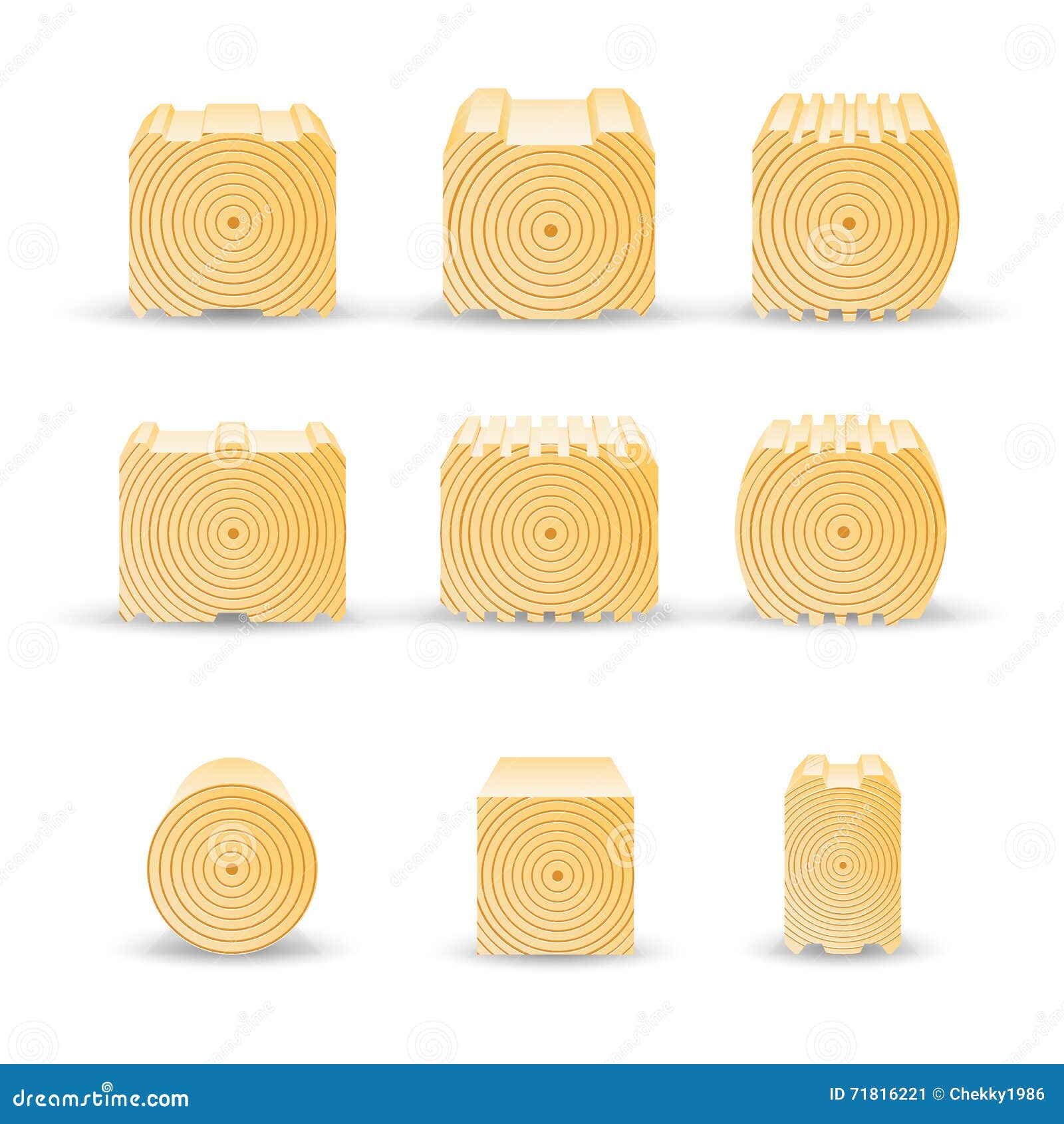 Lumber wooden beams stock vector. Illustration of material - 71816221