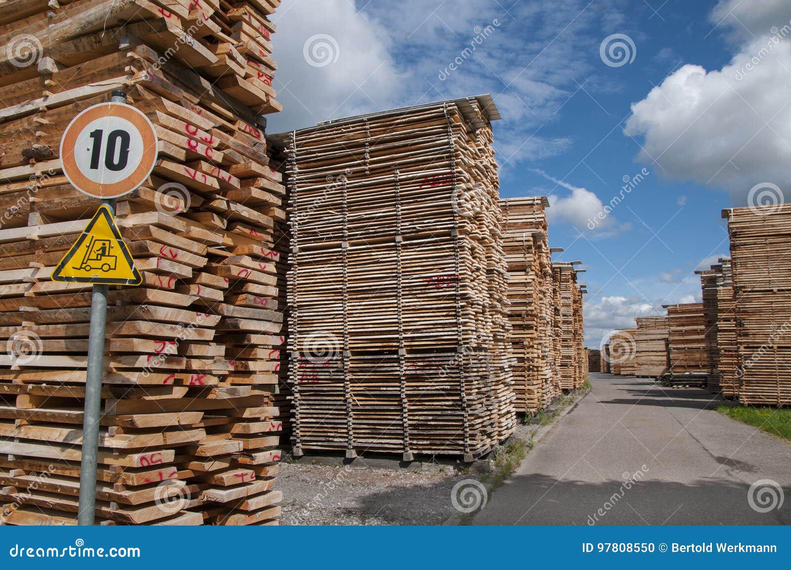 Lumber yard, wooden boards stock photo. Image of construction - 97808550