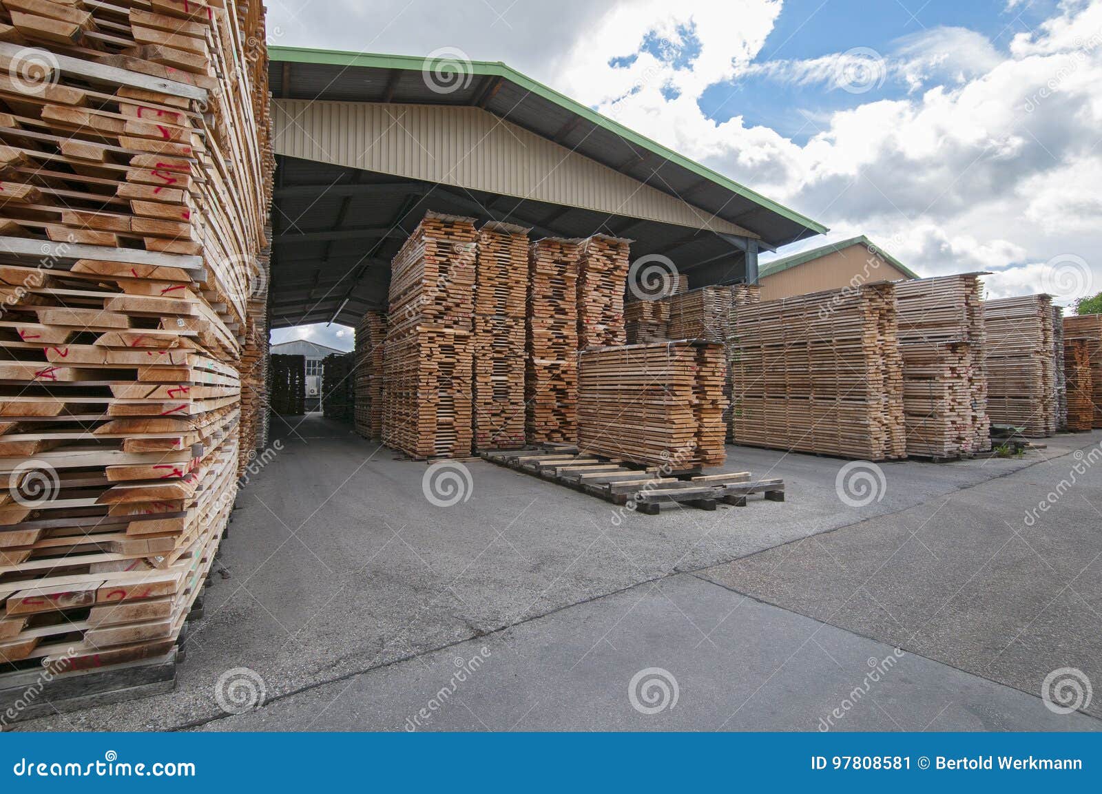 Lumber yard, wooden boards stock image. Image of fiber - 97808581