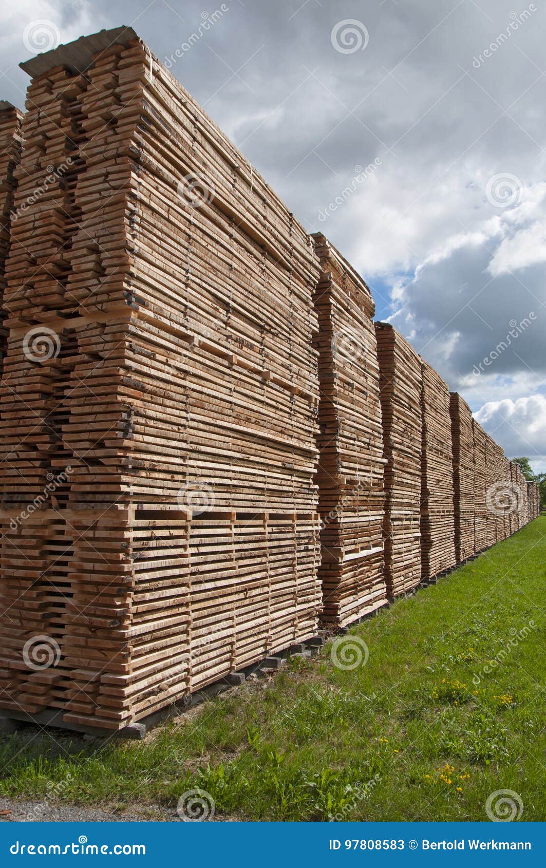 Lumber yard, wooden boards stock image. Image of grunge - 97808583