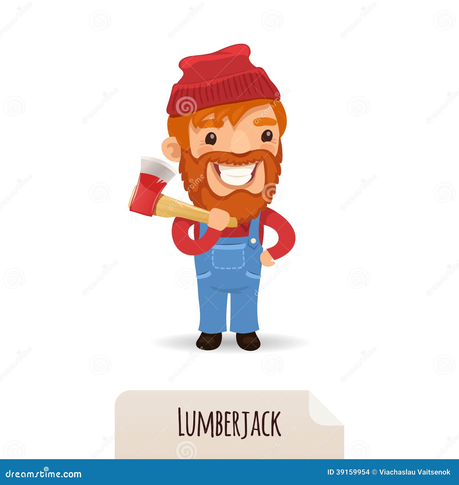 Lumberjack with Axe stock vector. Illustration of cartoon - 39159954
