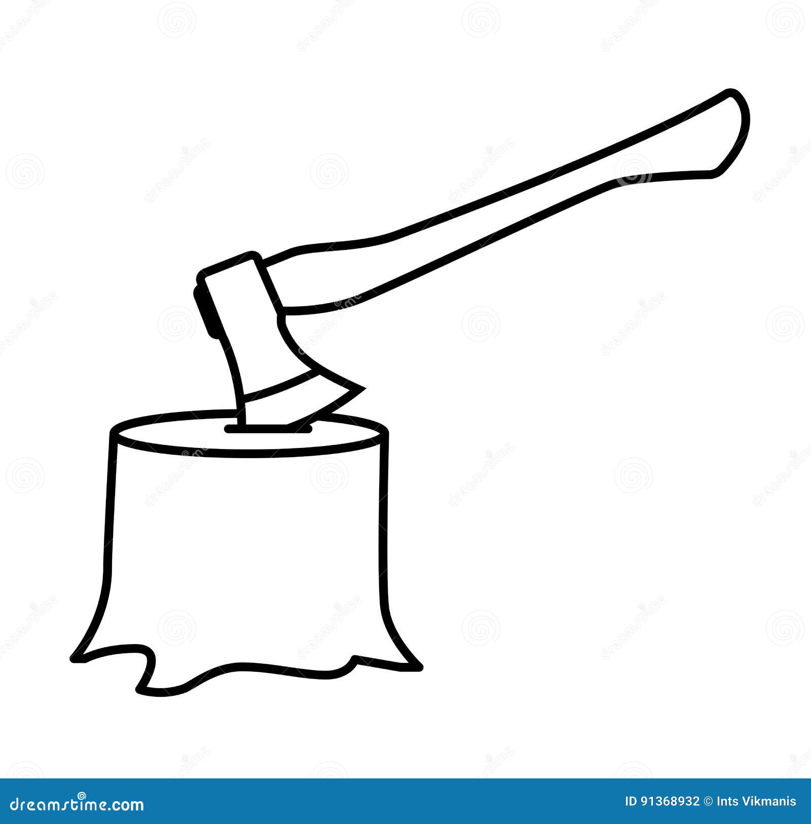 Lumberjack Axe Stuck in Tree Trunk Stock Vector - Illustration of ...