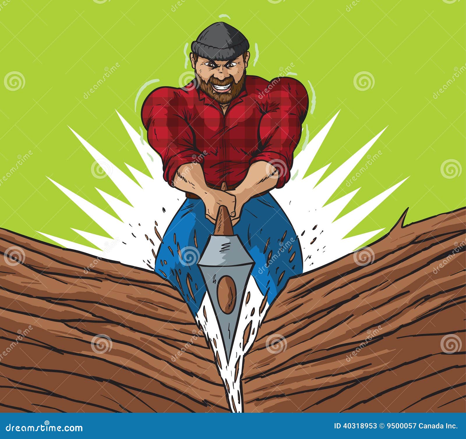 Lumberjack Chopping Wood Cartoon