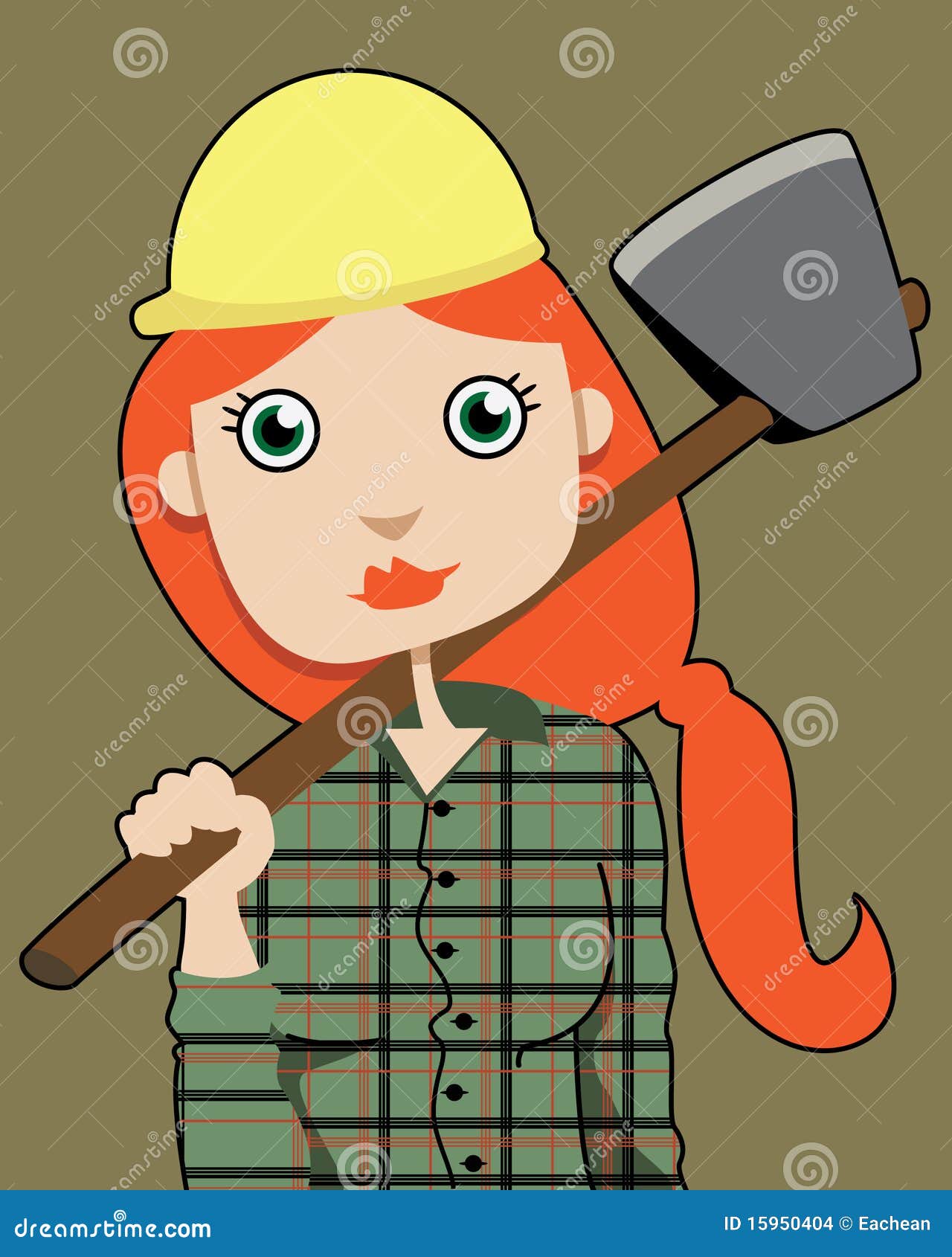 Lumberjack, female stock vector. Illustration of hard - 15950404
