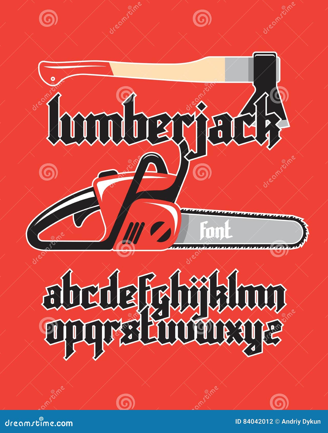Lumberjack gothic font stock vector. Illustration of bold - 84042012