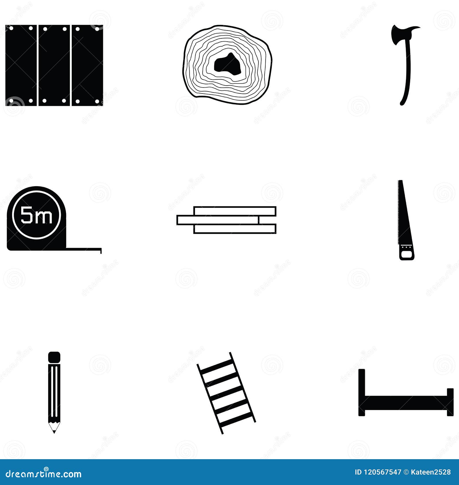 Lumberjack icon set stock vector. Illustration of material - 120567547