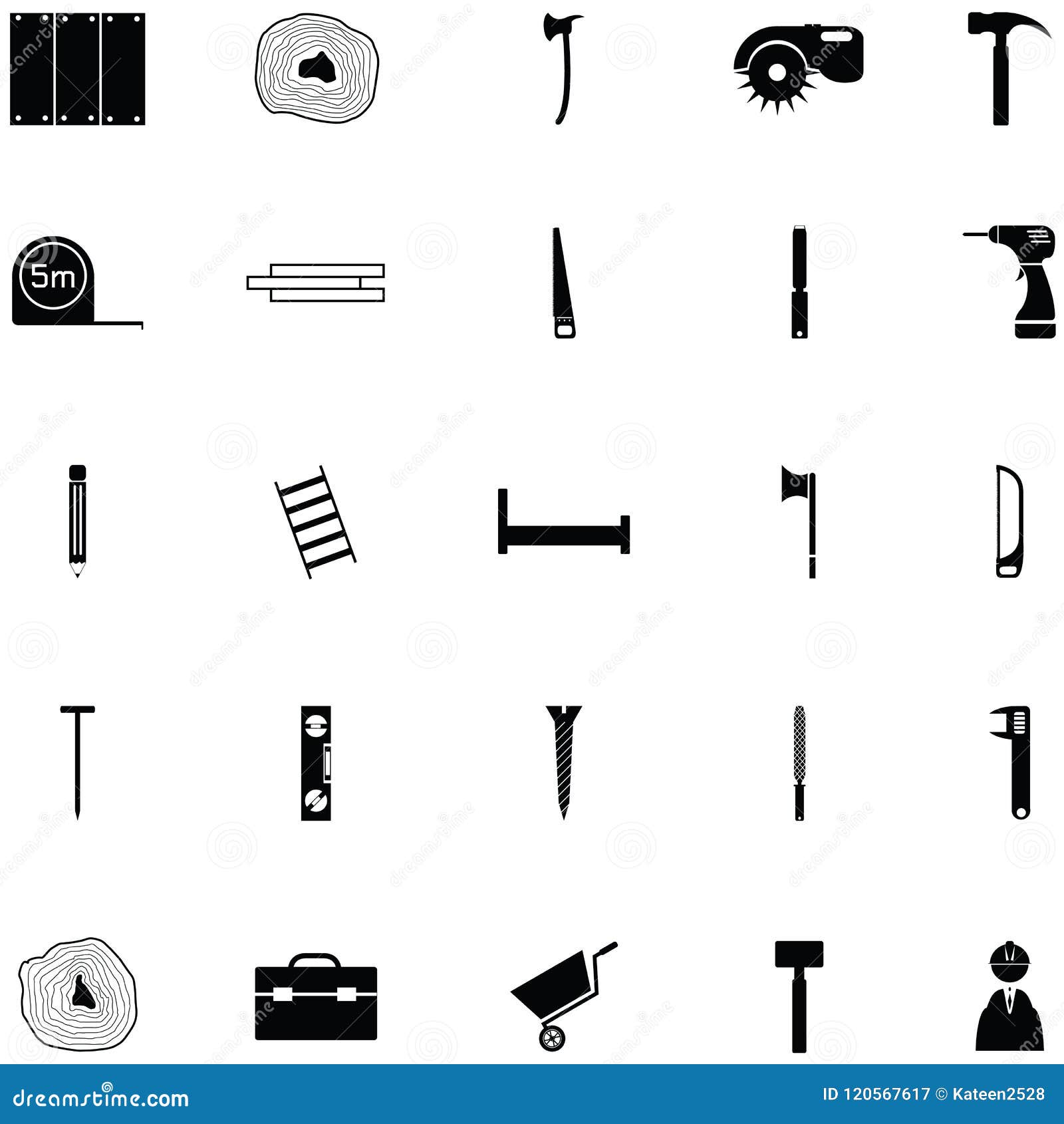 Lumberjack icon set stock vector. Illustration of isolated - 120567617