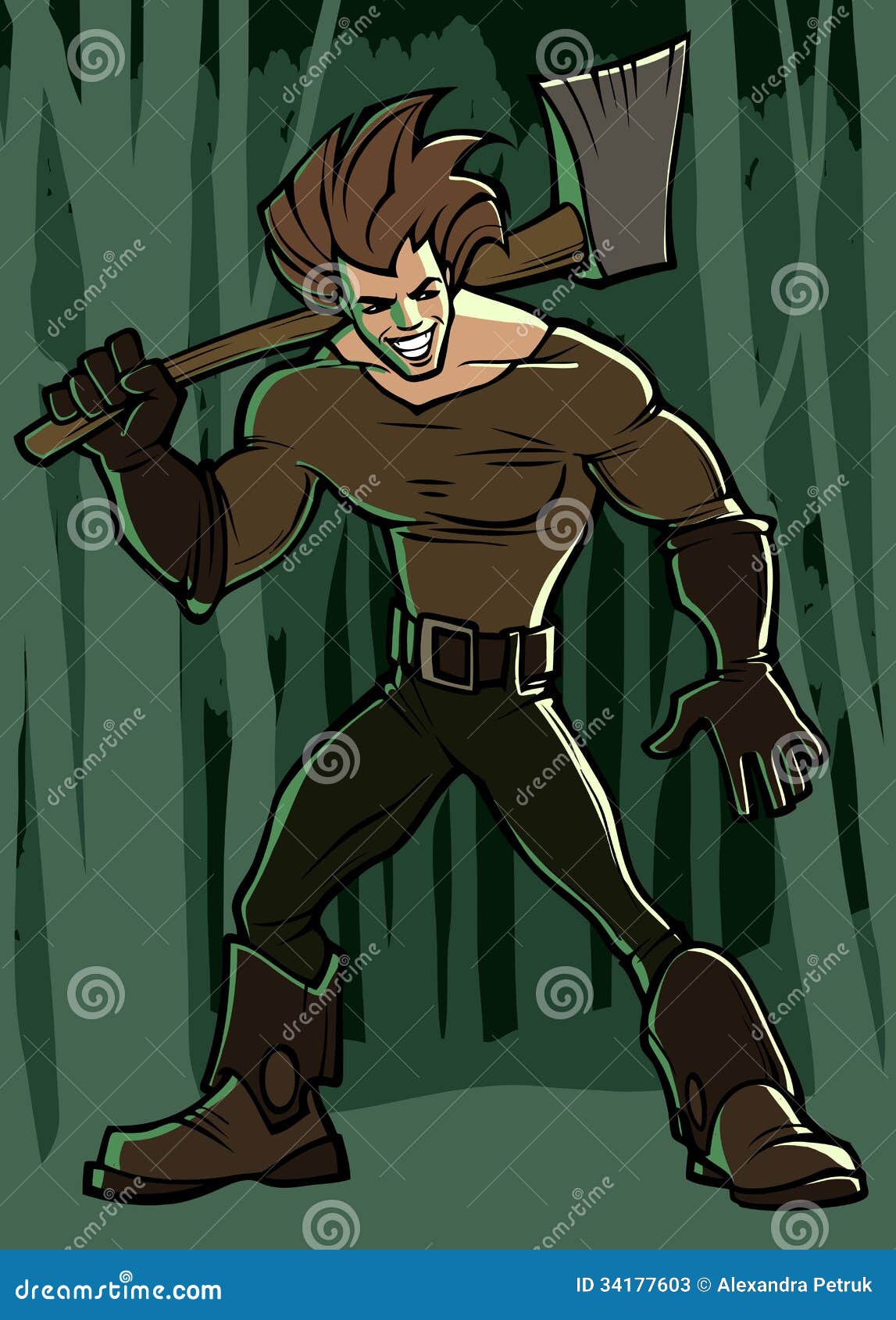 Lumberjack stock vector. Illustration of expressive, physical - 34177603