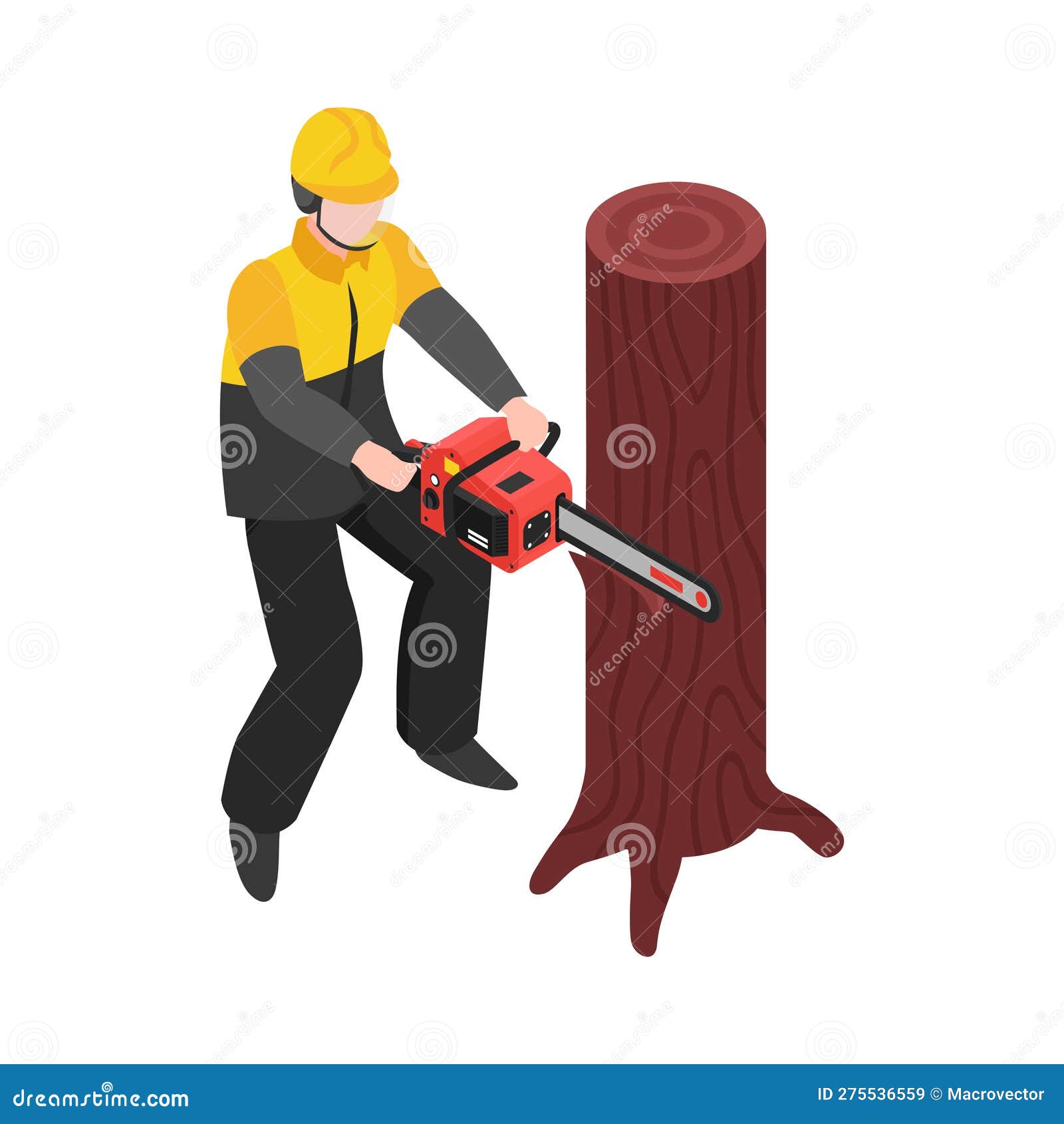 Lumberjack Isometric Icon stock vector. Illustration of woodcutter ...