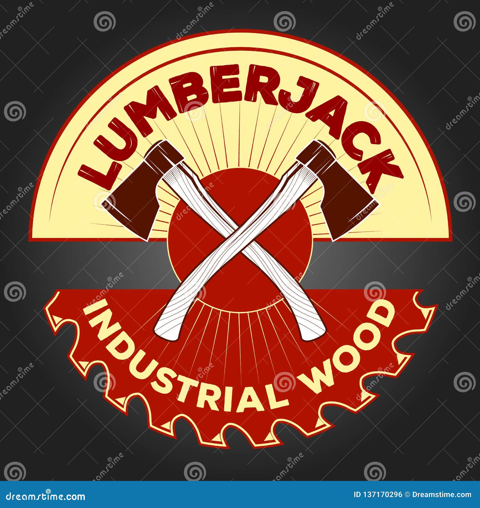 Lumberjack Logo Elements, Prints. Two Axes, Wood Background for Your ...