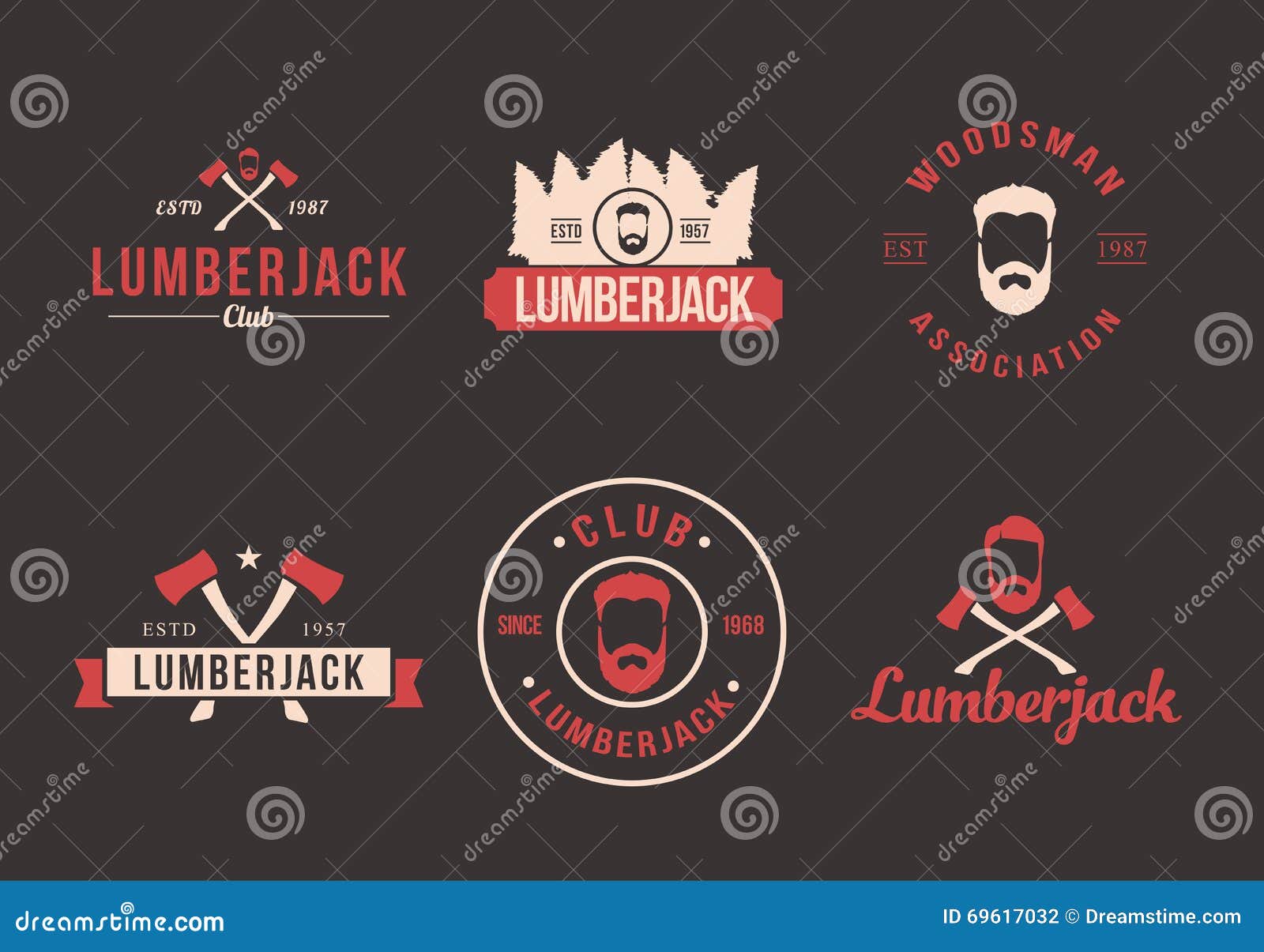 Lumberjack logo set color stock vector. Illustration of firewood - 69617032