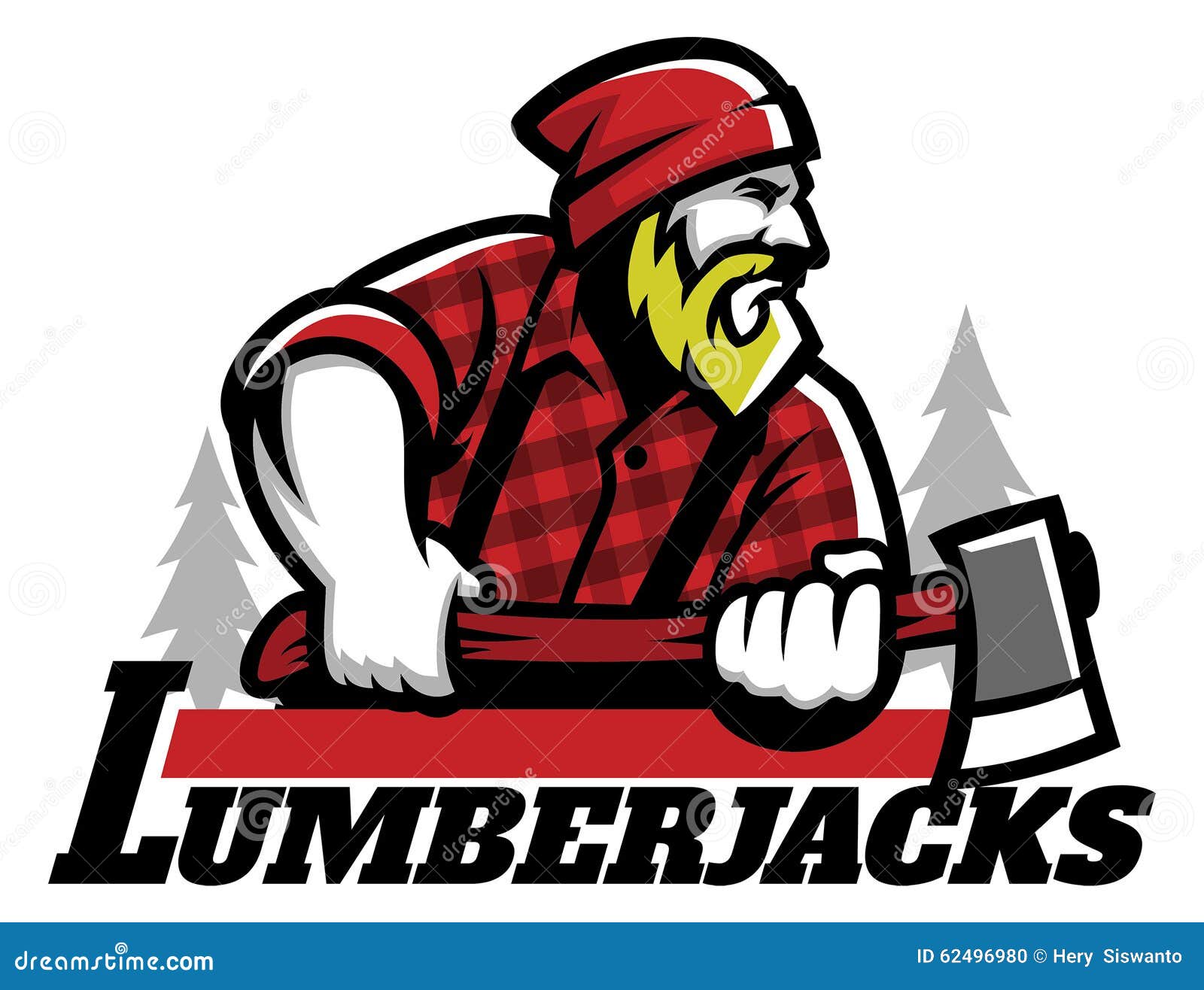 Lumberjack Mascot Holding the Axe Stock Vector - Illustration of ...