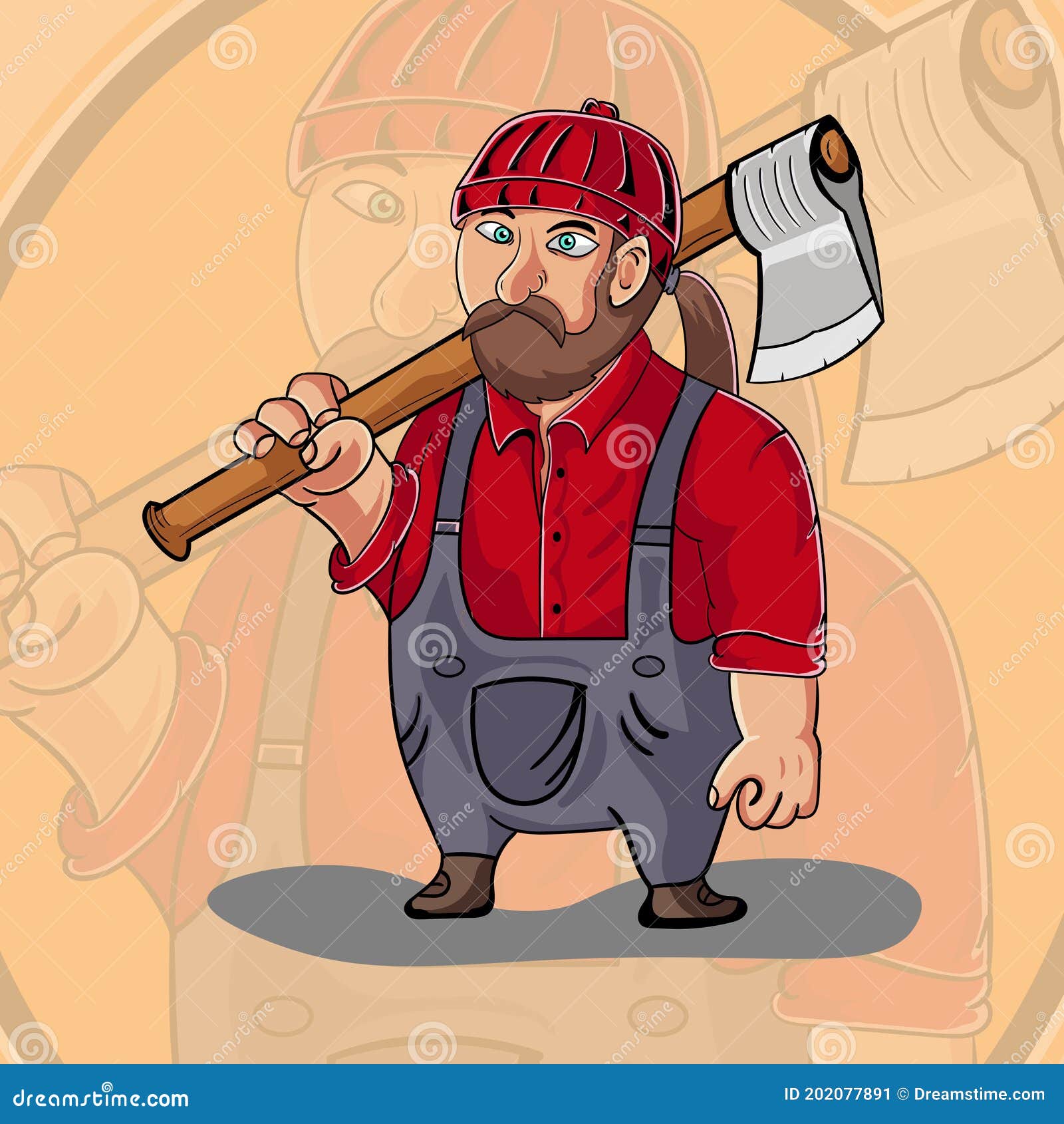 Lumberjack Mascot Vector Logo Cartoon Stock Vector - Illustration of ...