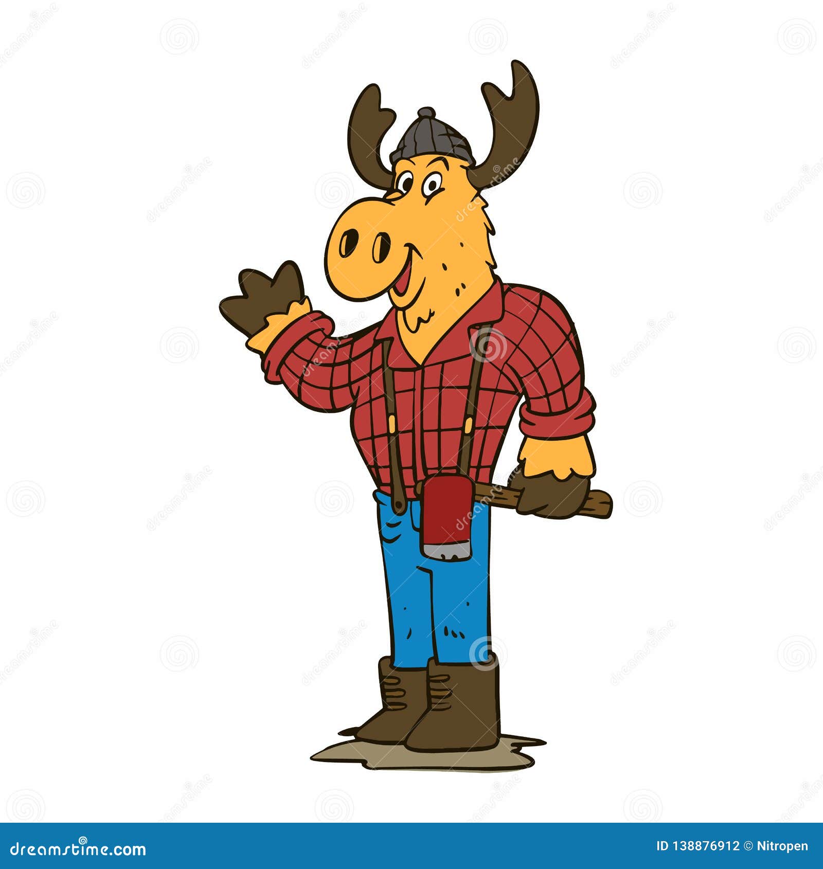 Lumberjack moose stock vector. Illustration of lumberman - 138876912