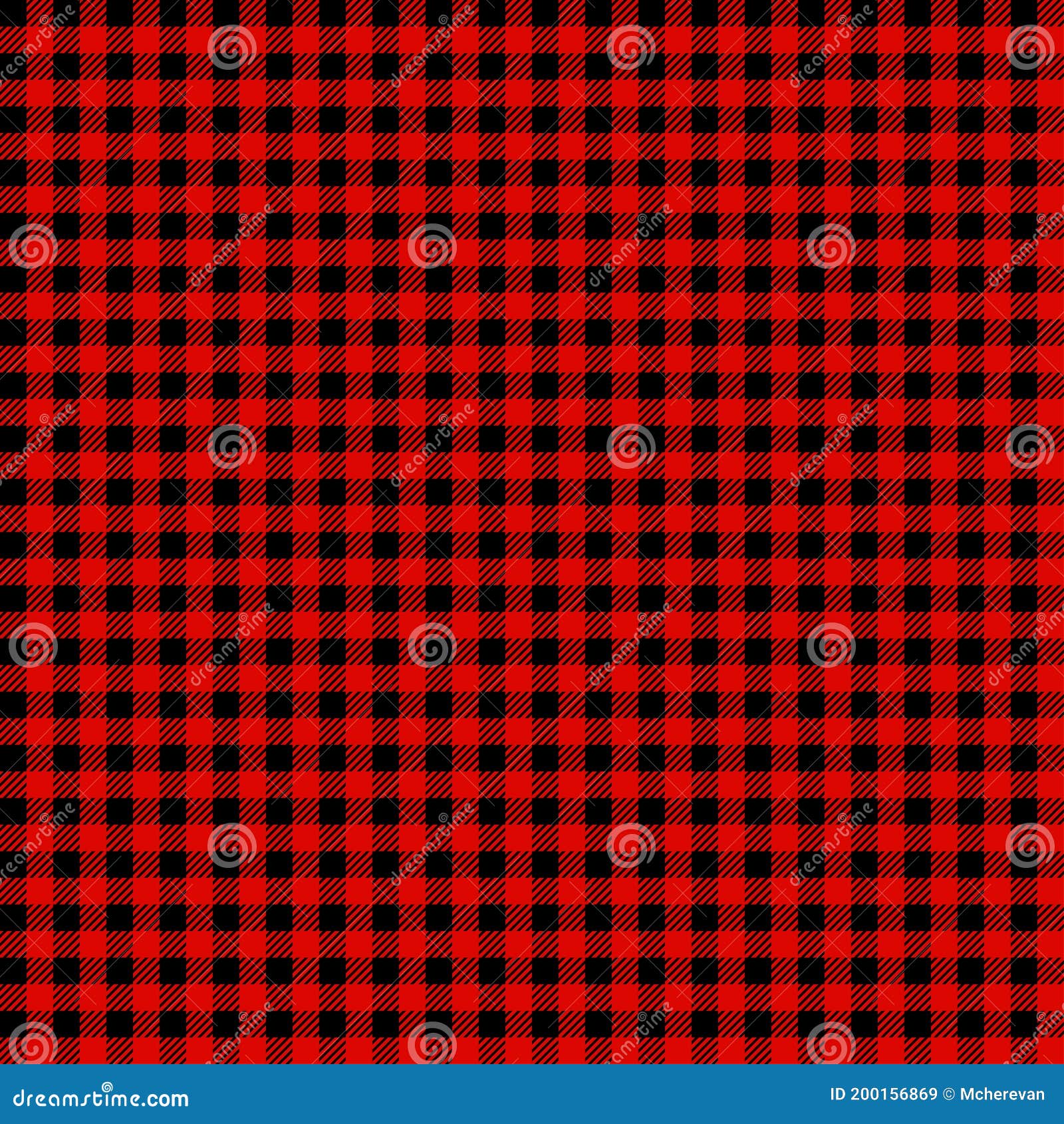 Lumberjack Plaid Pattern Alternating Red And Black Squares Seamless
