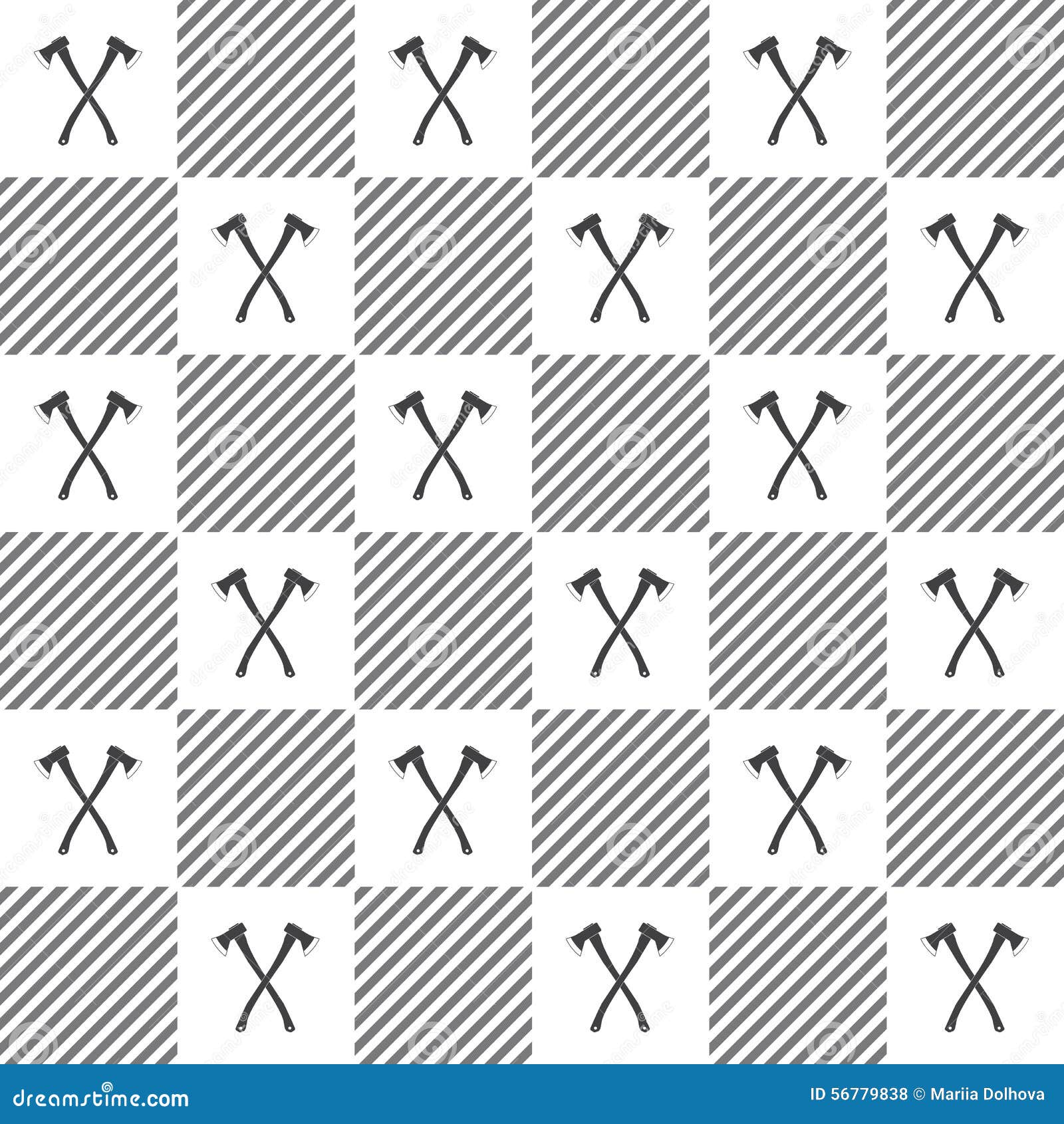 Lumberjack Plaid Pattern with Axes Stock Vector - Illustration of retro ...