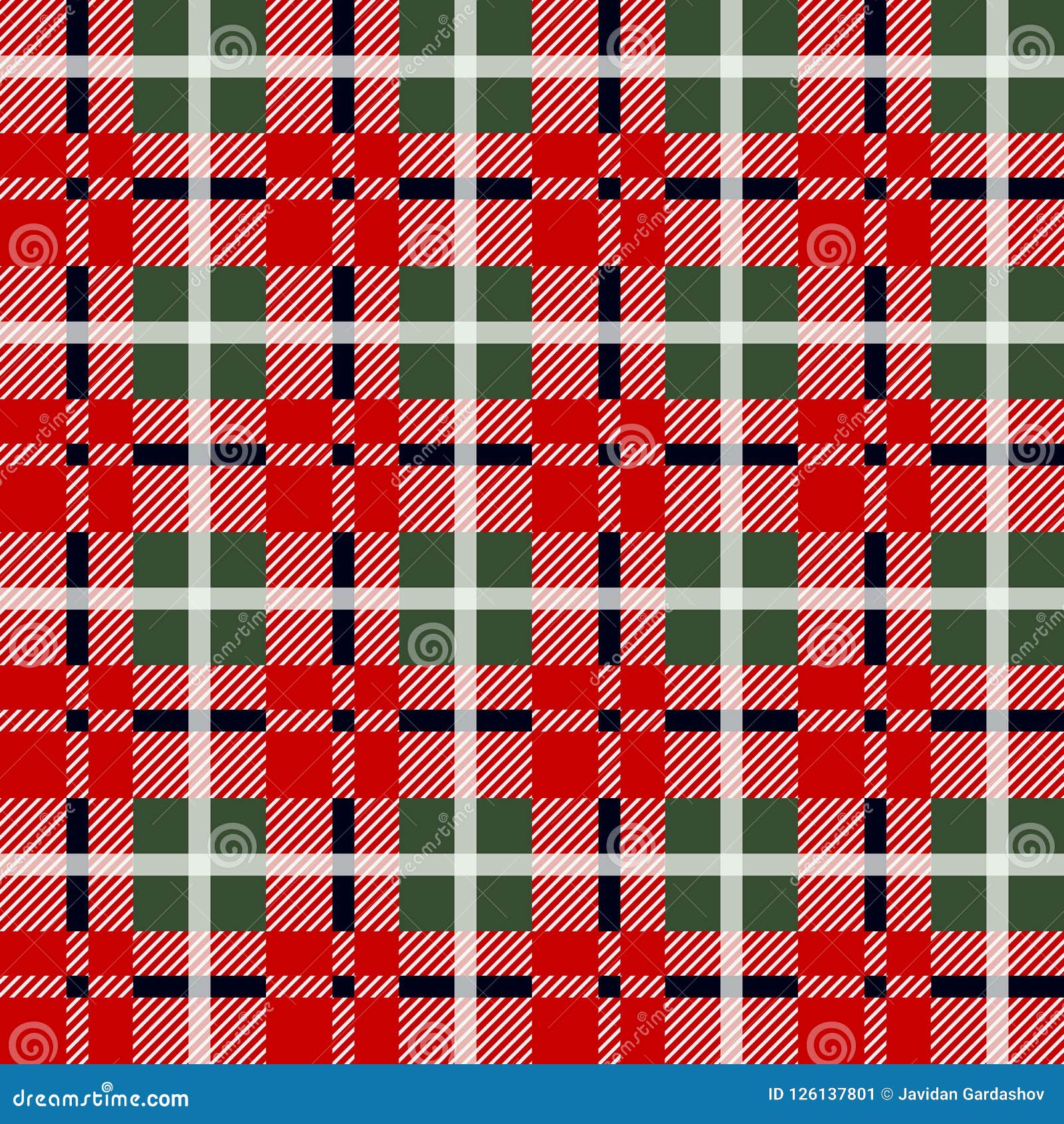 Lumberjack Plaid Pattern in Red and Black. Seamless Vector Pattern ...