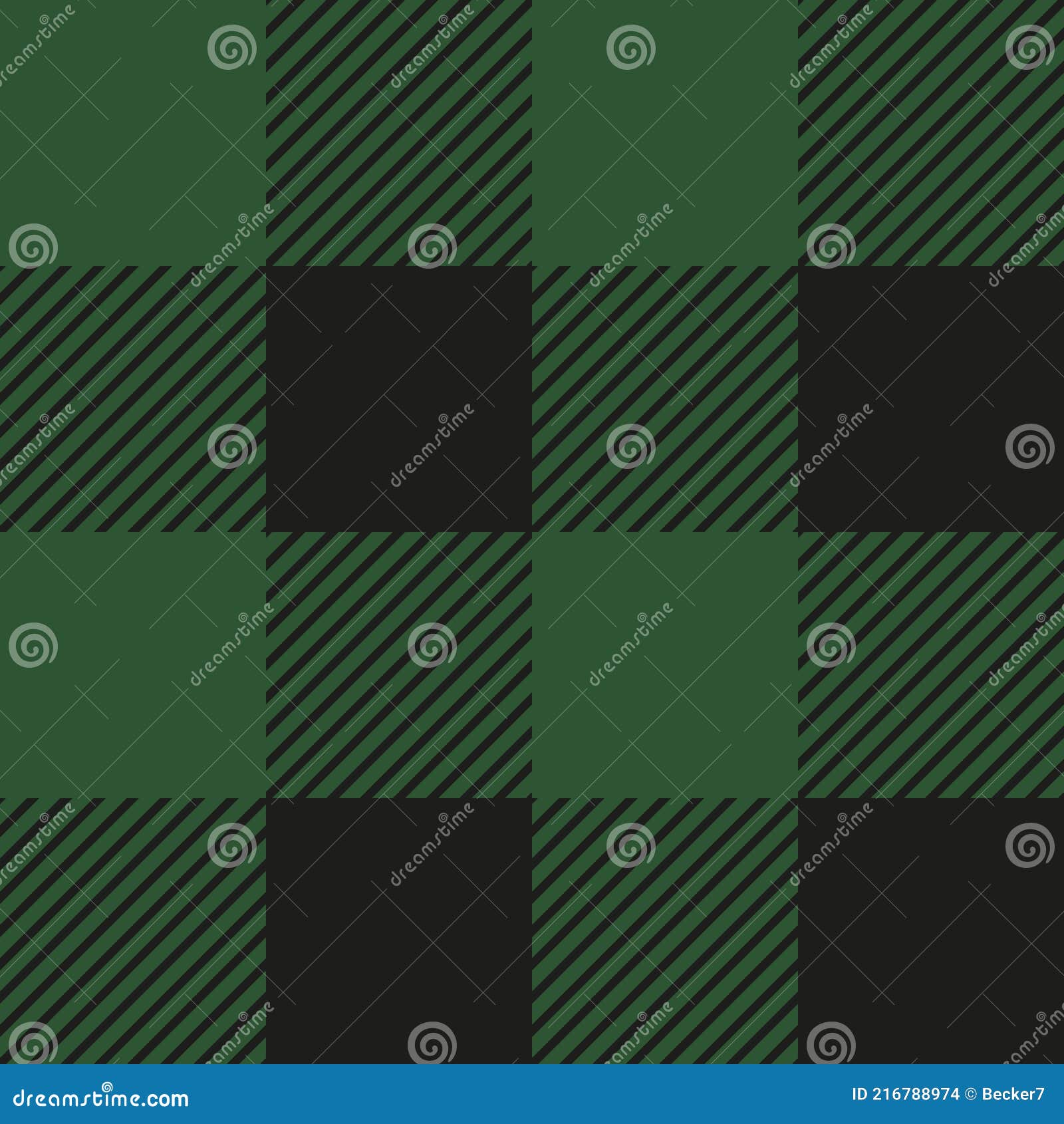 Lumberjack Plaid Seamless Pattern. Vector Illustration. Green Color ...