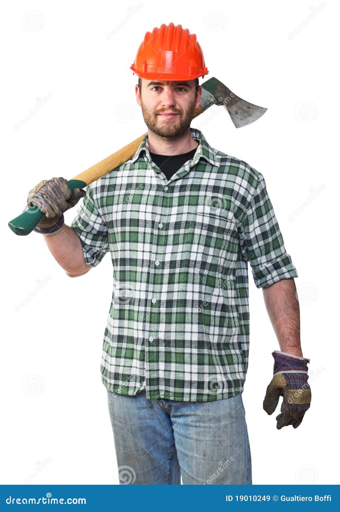 Lumberjack portrait stock image. Image of checked, person - 19010249